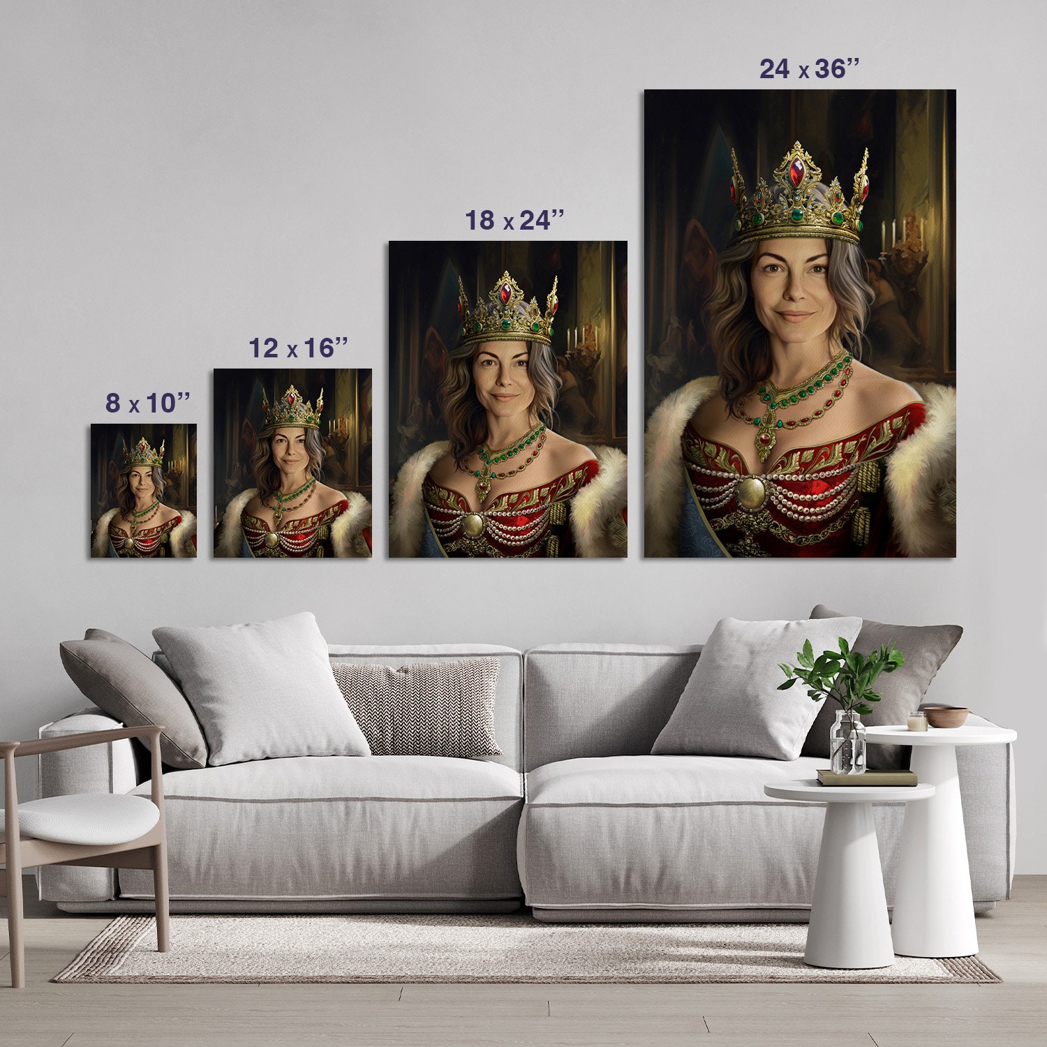 Custom Royal Portrait From Photo, Birthday Gift for Her, Turn Me Royal ...