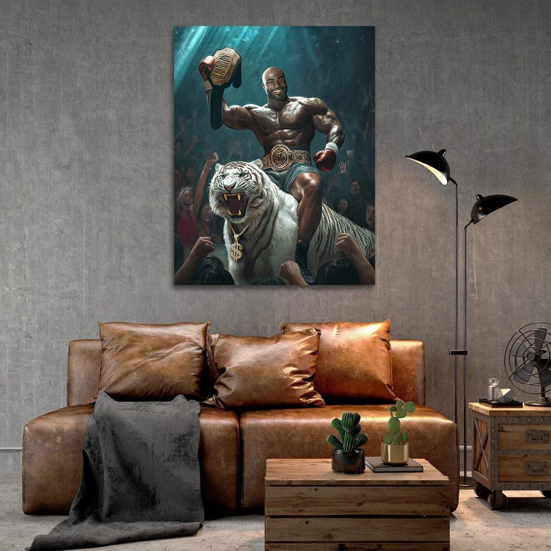 Custom Boxer Portrait From Photo, Epic Boxer Man Gift for Boxing Lovers ...