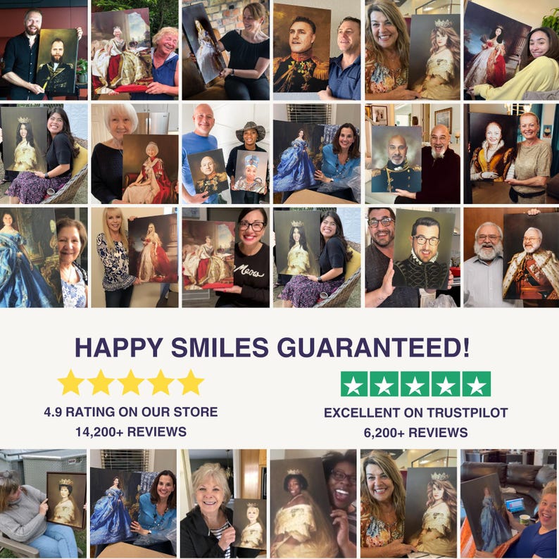 Custom Royal Portrait From Photo, Birthday Gift for Her, Turn Me Royal ...