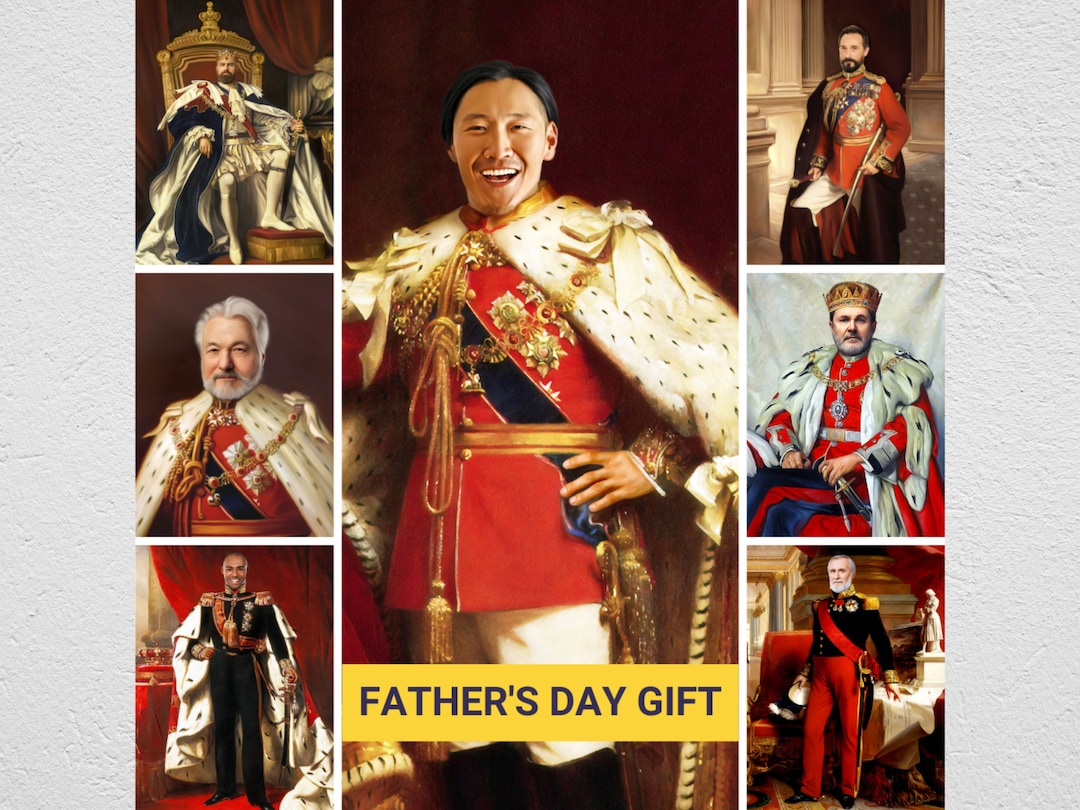 Custom Fathers Day Gift, Royal Portrait From Photo - Etsy