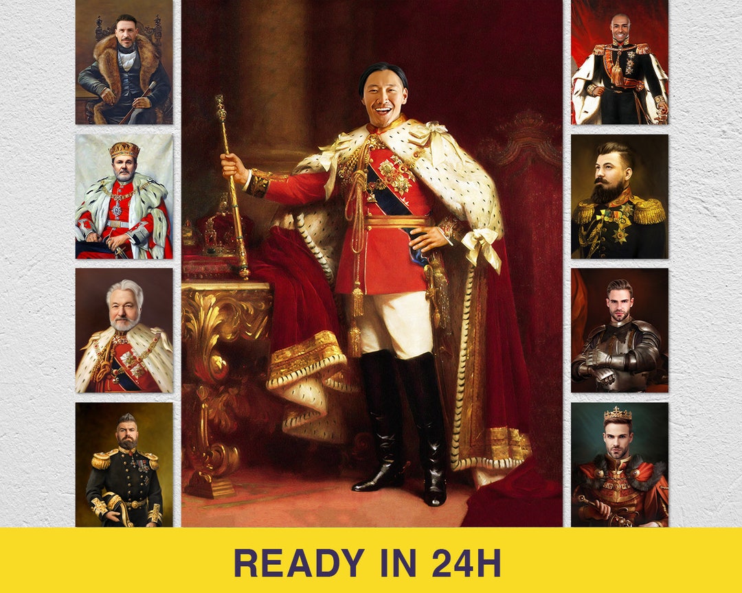 Customized Royal Portrait From Photo, Best Fathers Day Gift ...