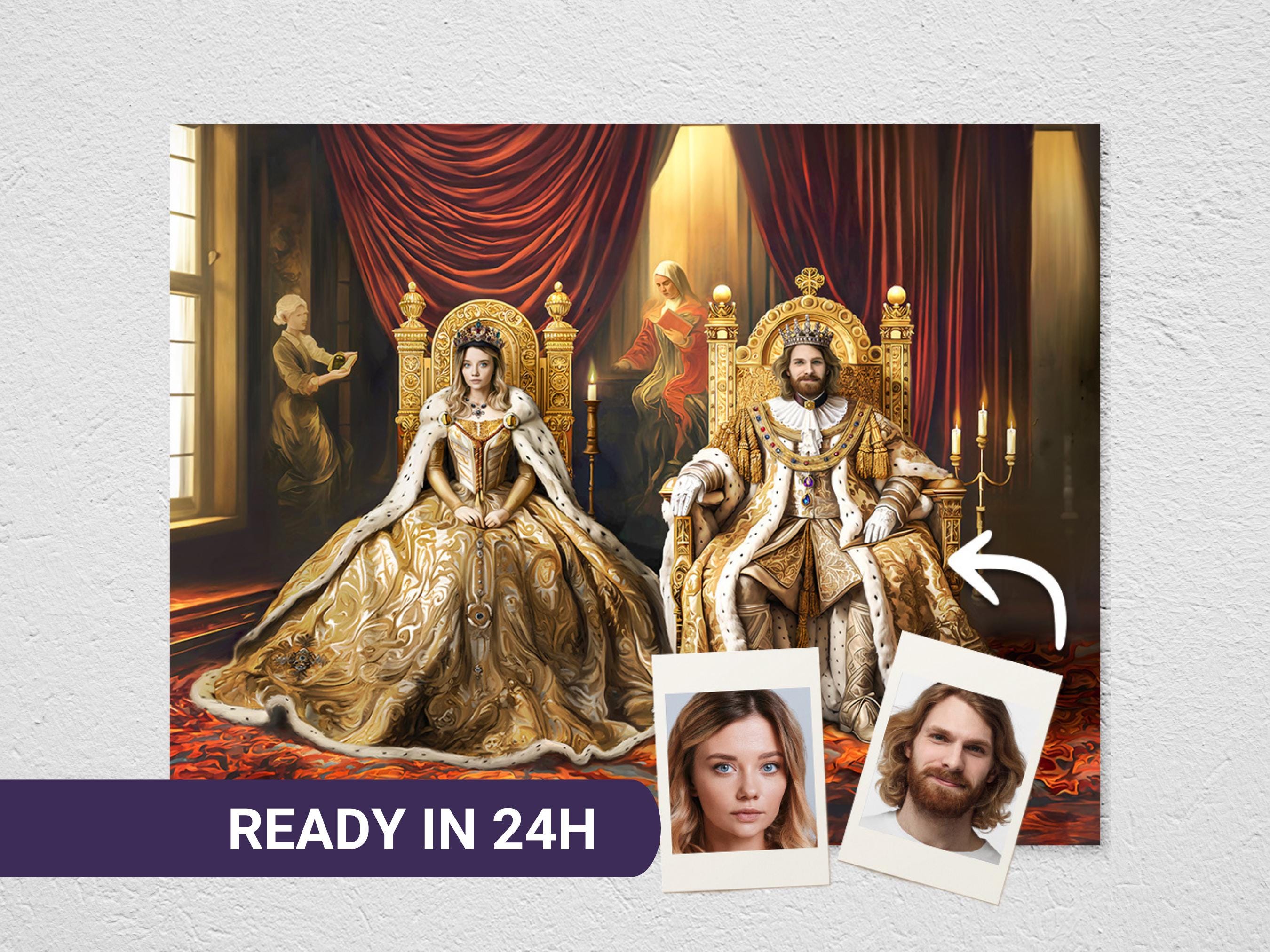 Custom Royal Couple Portrait From Photo, Turn Me Royal Portrait, Custom ...