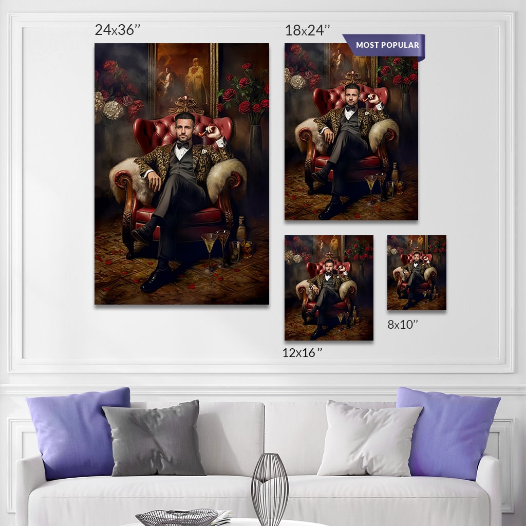 Custom Mafia Boss Portrait From Photo, Unique Personalized Canvas ...