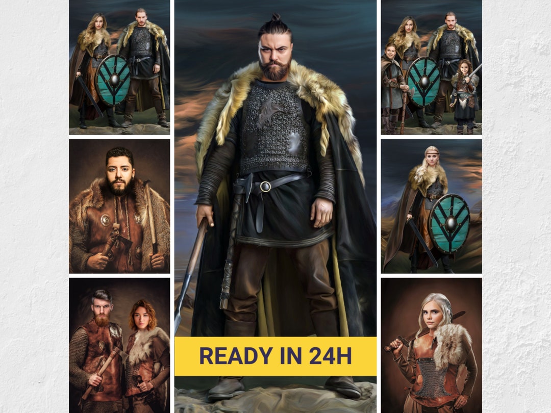 Custom Viking Portrait From Photo, Personalized Viking Gifts for Men ...