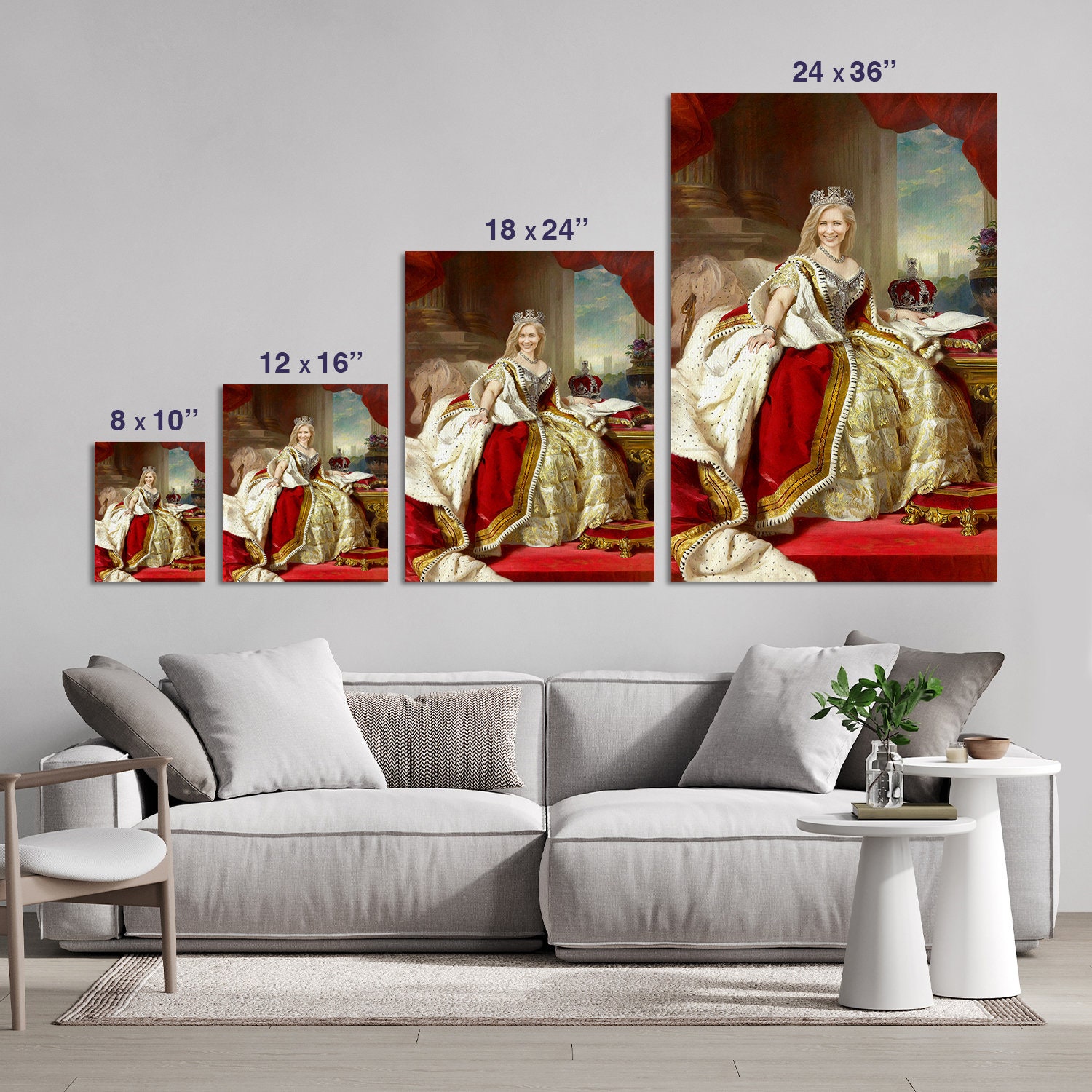 Custom Royal Portrait From Photo, Birthday Gift for Her, Turn Me Royal Personalized Historical ...