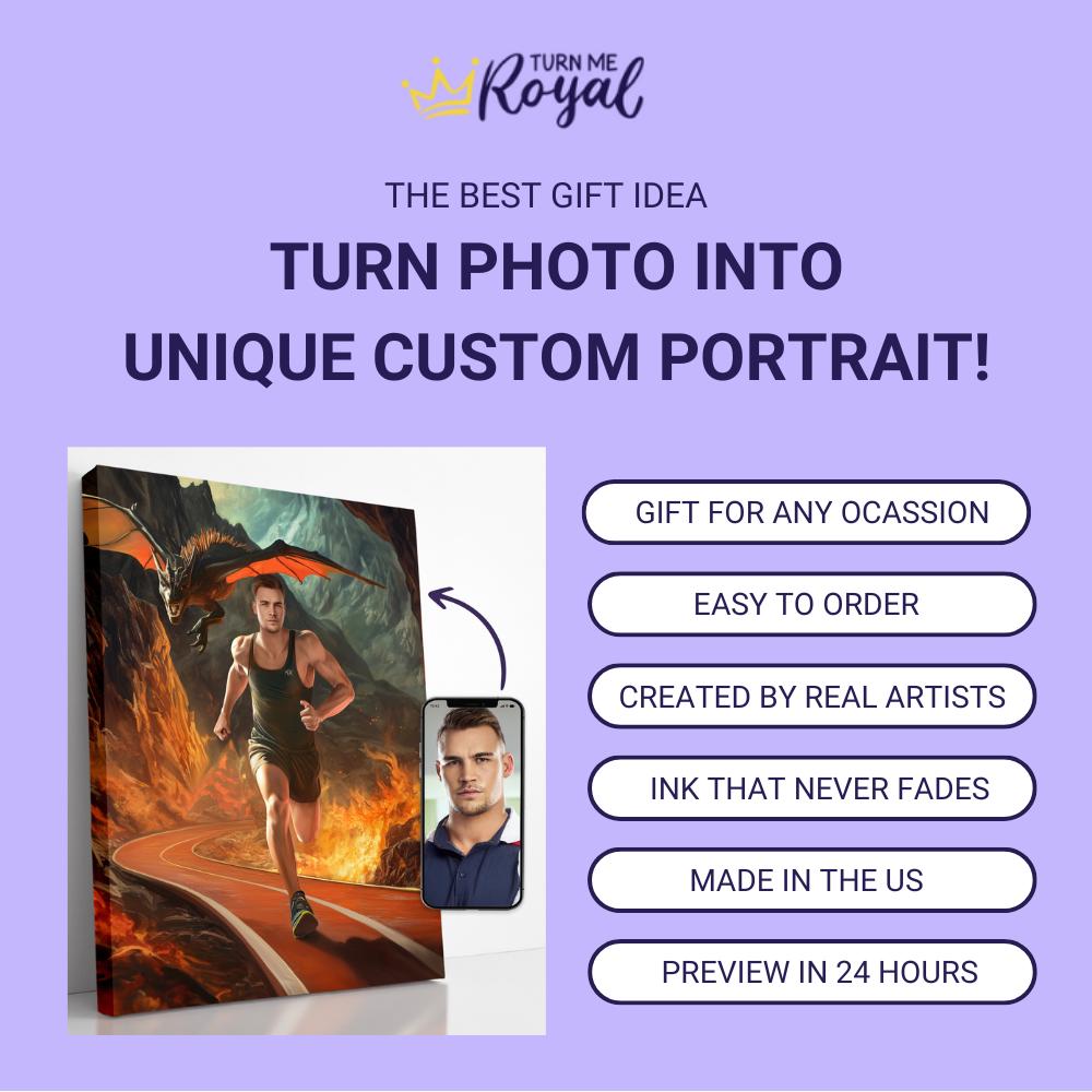 Custom Runner Portrait From Photo, Epic Gift for Marathon Lovers ...