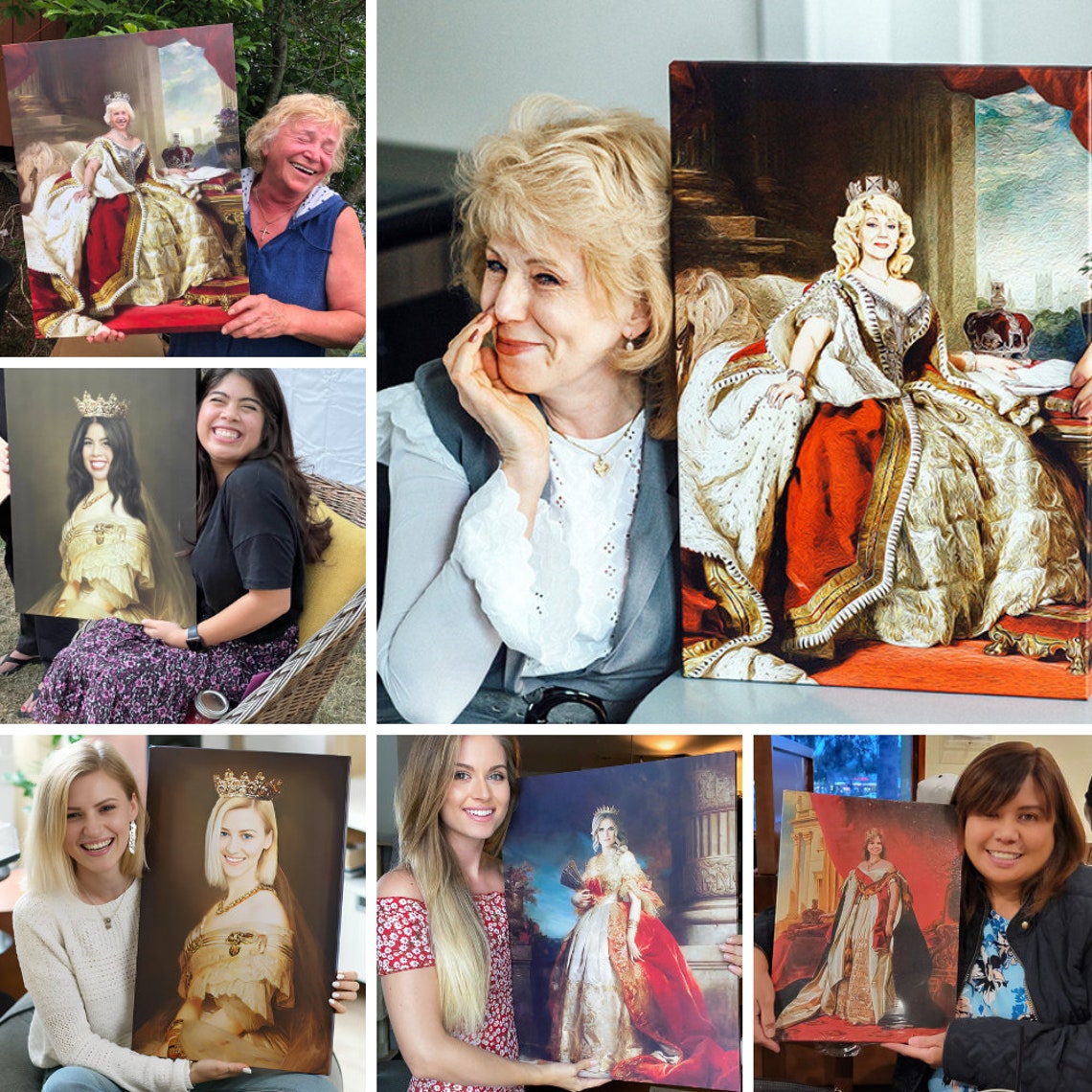 Custom Royal Portrait From Photo, Birthday Gift for Her, Turn Me Royal ...