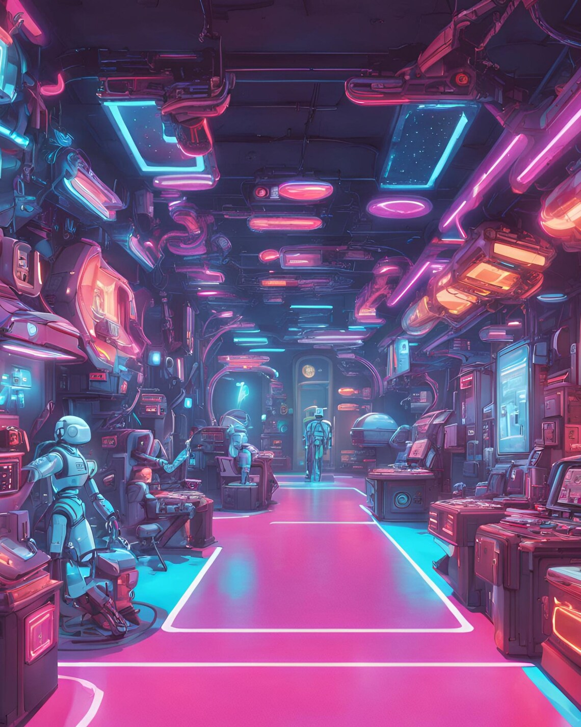 Futuristic World With Robots AI Design and Creation - Etsy