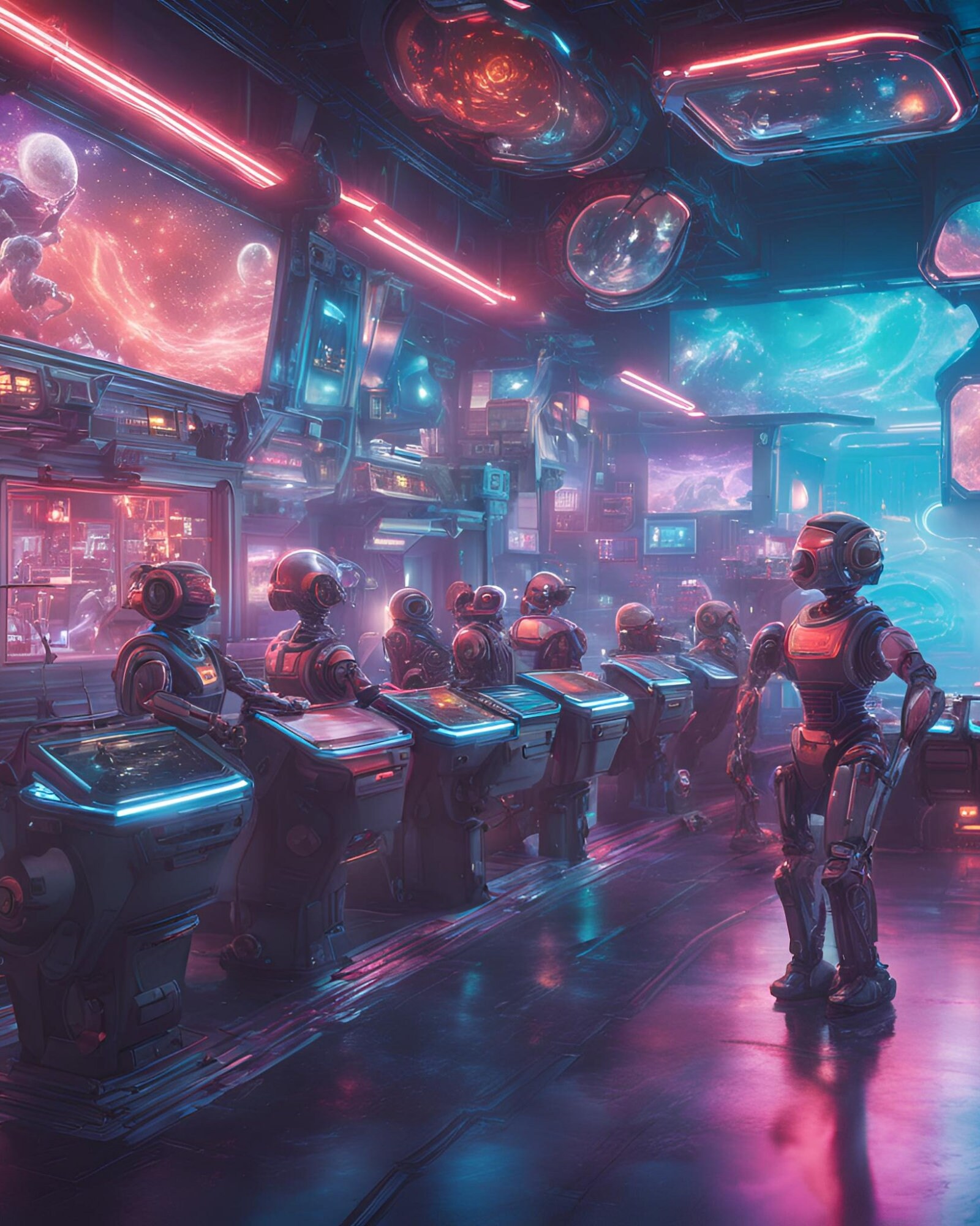Futuristic World With Robots AI Design and Creation - Etsy