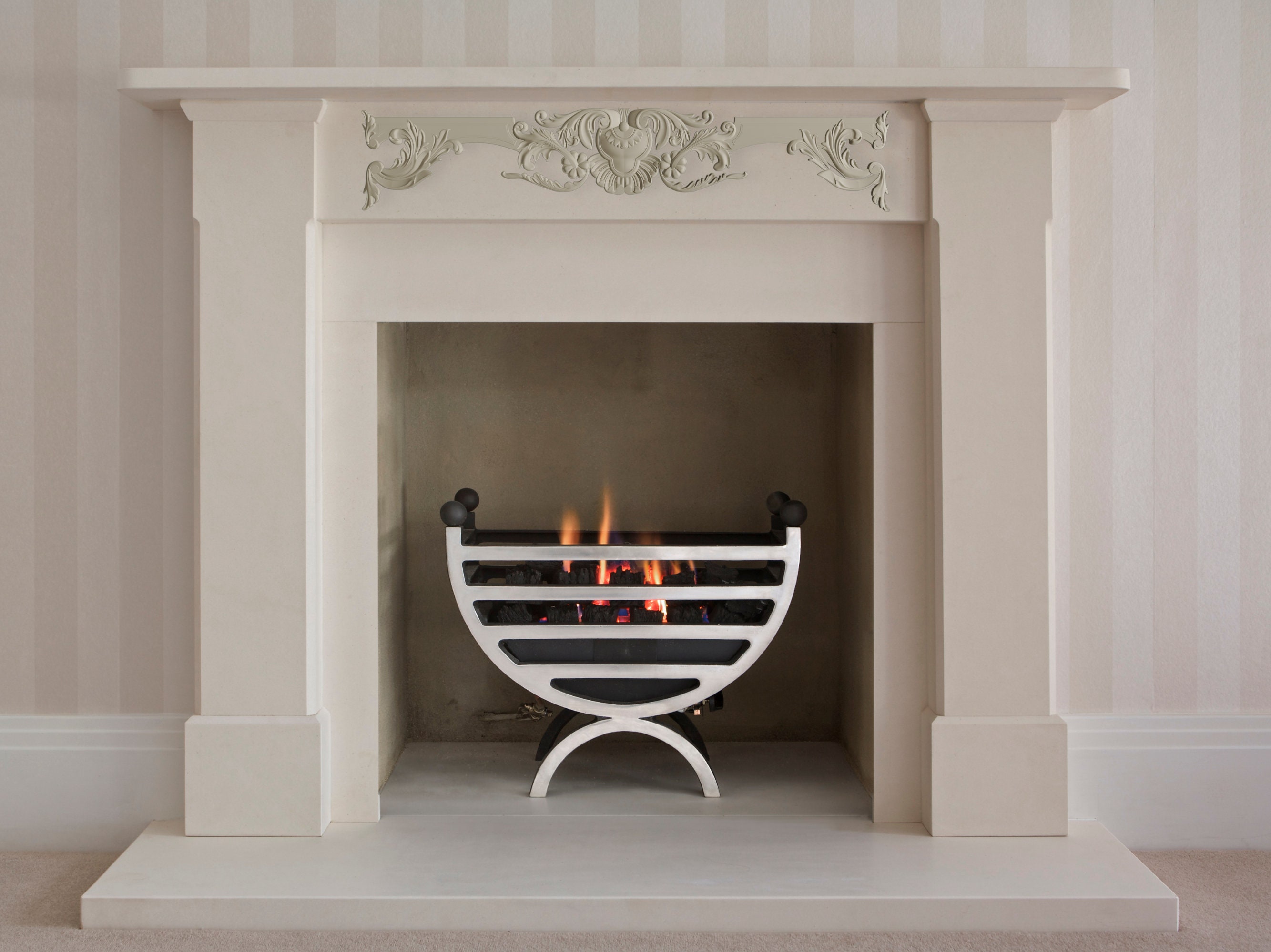Baroque-style Wood Carved Applique, Unpainted Wooden Onlay, Fireplace ...