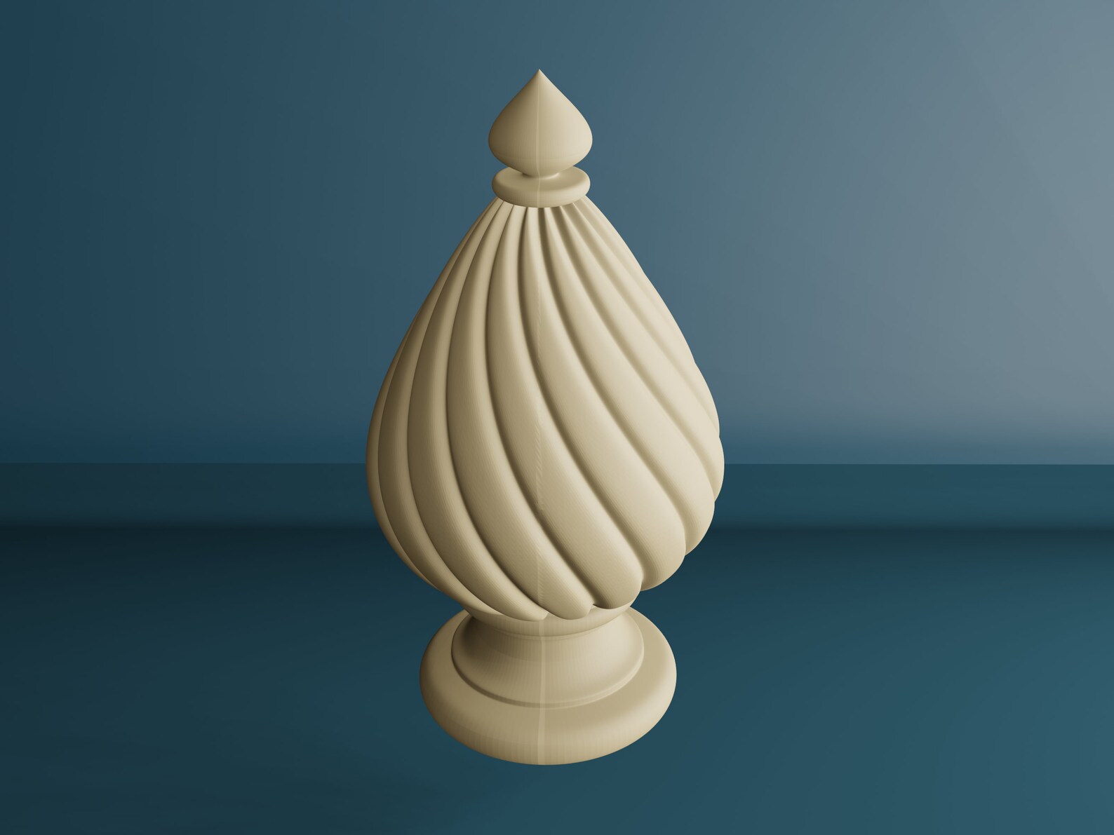 Wooden Newel Post Cap, Twisted Finial for Staircase Pillars, Wood ...