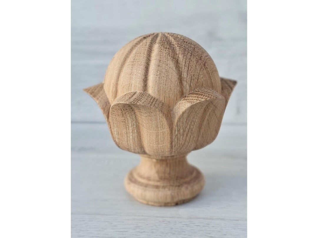 Wooden Newel Post Cap, Decorative Finial for Staircase Pillars, Wood ...
