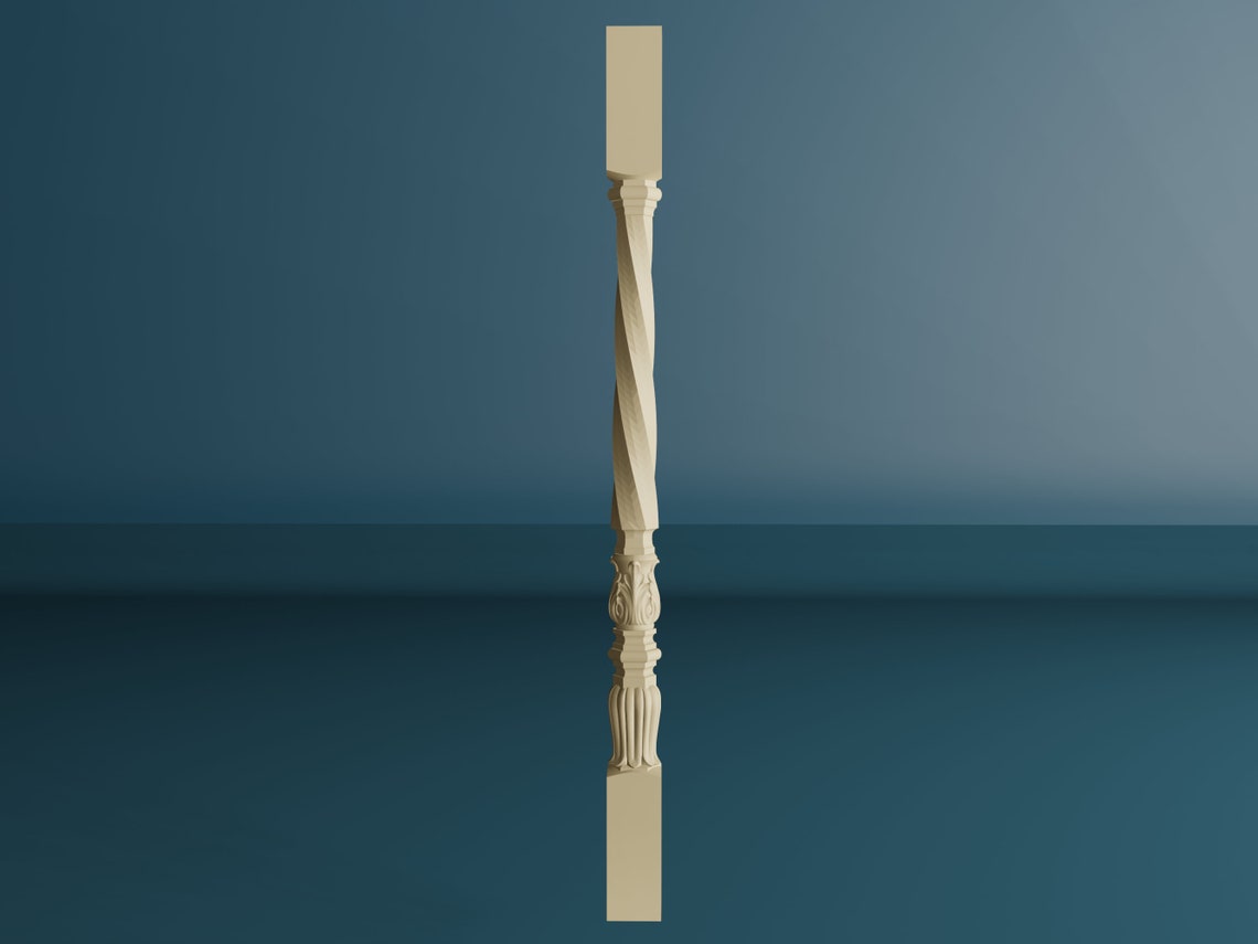 Wood Carved Baluster, Unfinished Wooden Balustrade, Stair Balusters, 1 ...