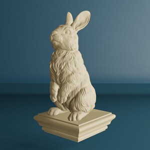 Rabbit Statue, Wooden Rabbit Newel Post Cap, Rabbit Finial for ...