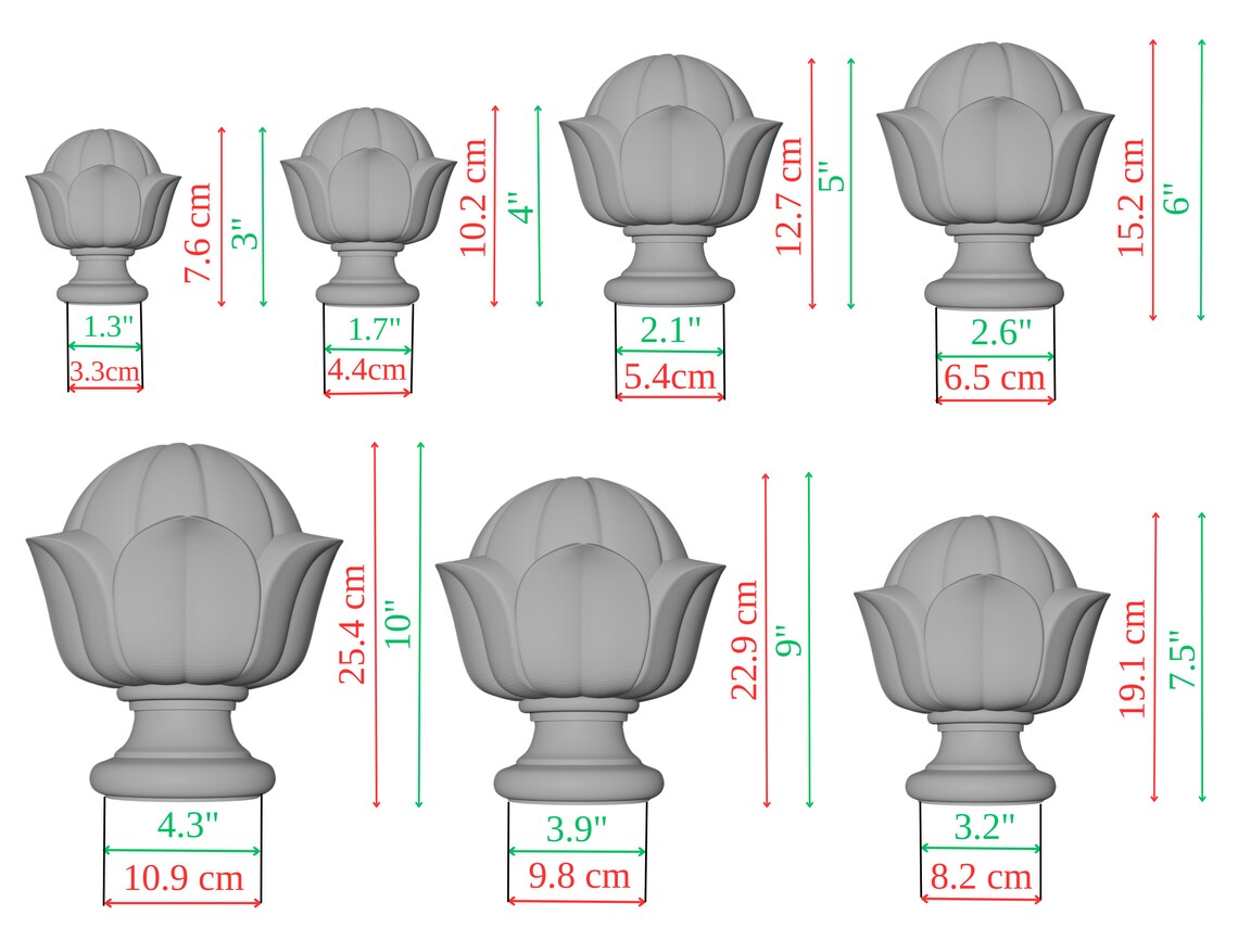 Wooden Newel Post Cap, Decorative Finial for Staircase Pillars, Wood ...