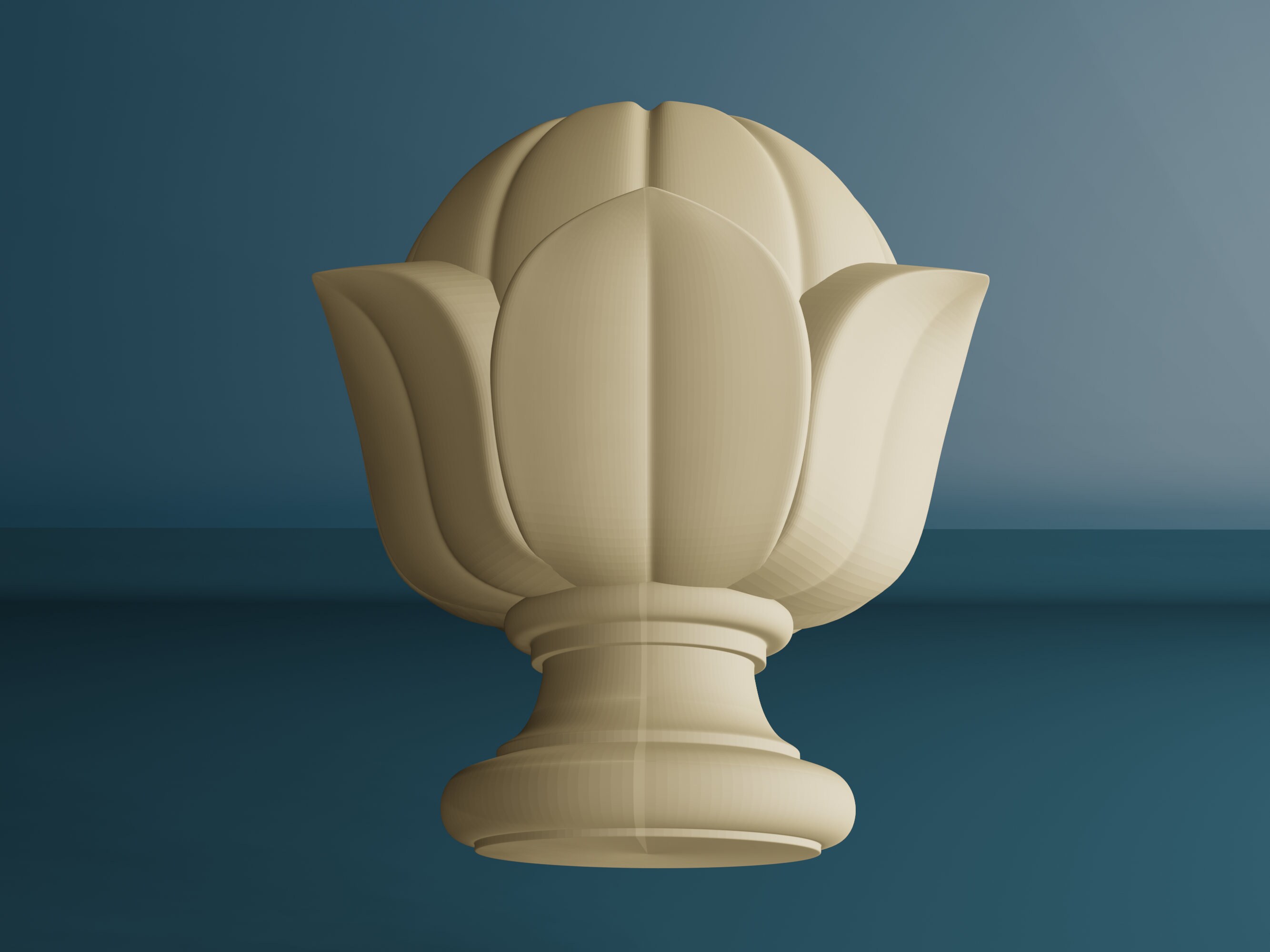 Wooden Newel Post Cap, Decorative Finial for Staircase Pillars, Wood ...