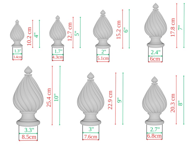 Wooden Newel Post Cap, Twisted Finial for Staircase Pillars, Wood ...