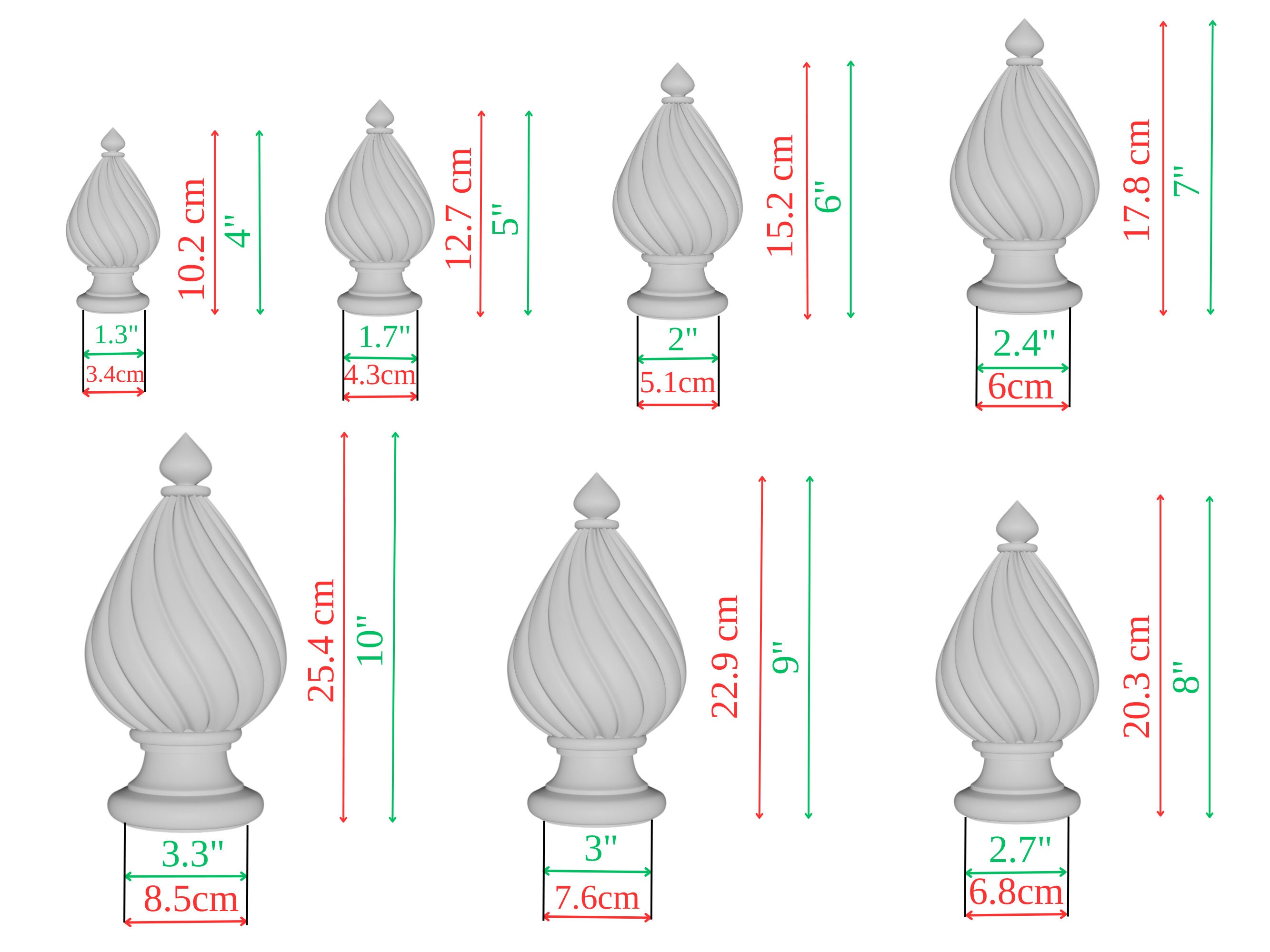 Wooden Newel Post Cap, Twisted Finial for Staircase Pillars, Wood ...