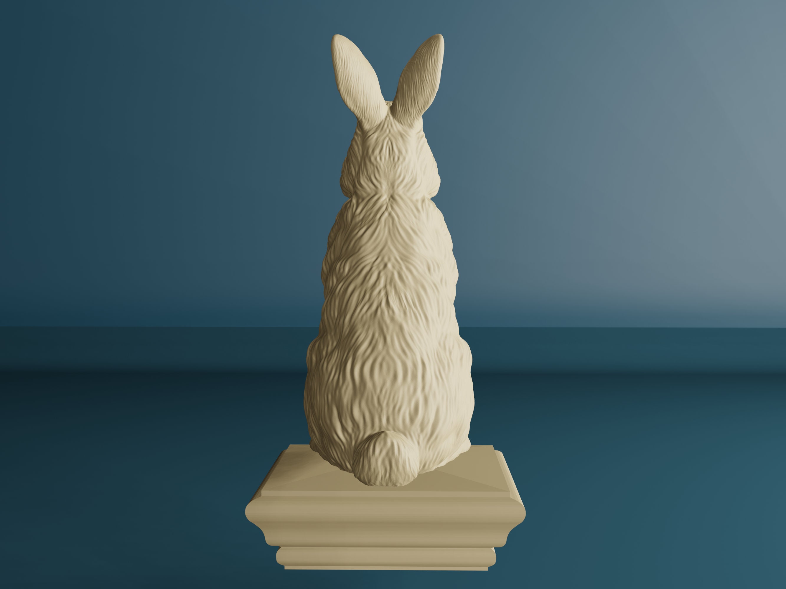 Rabbit Statue, Wooden Rabbit Newel Post Cap, Rabbit Finial for ...