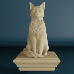 Sitting Cat Statue, Wooden Cat Newel Post Cap, Cat Finial for Staircase ...