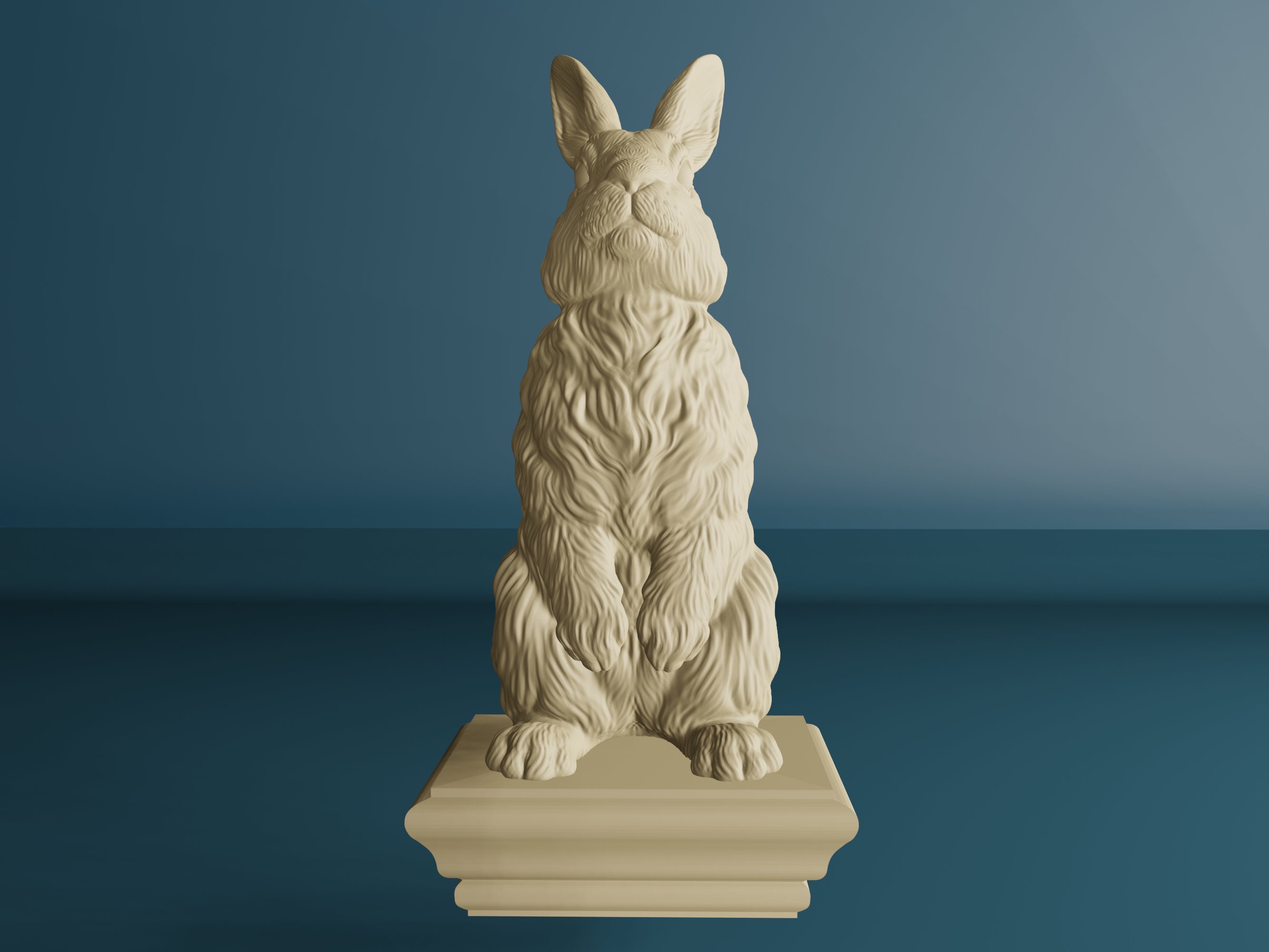 Rabbit Statue, Wooden Rabbit Newel Post Cap, Rabbit Finial for ...