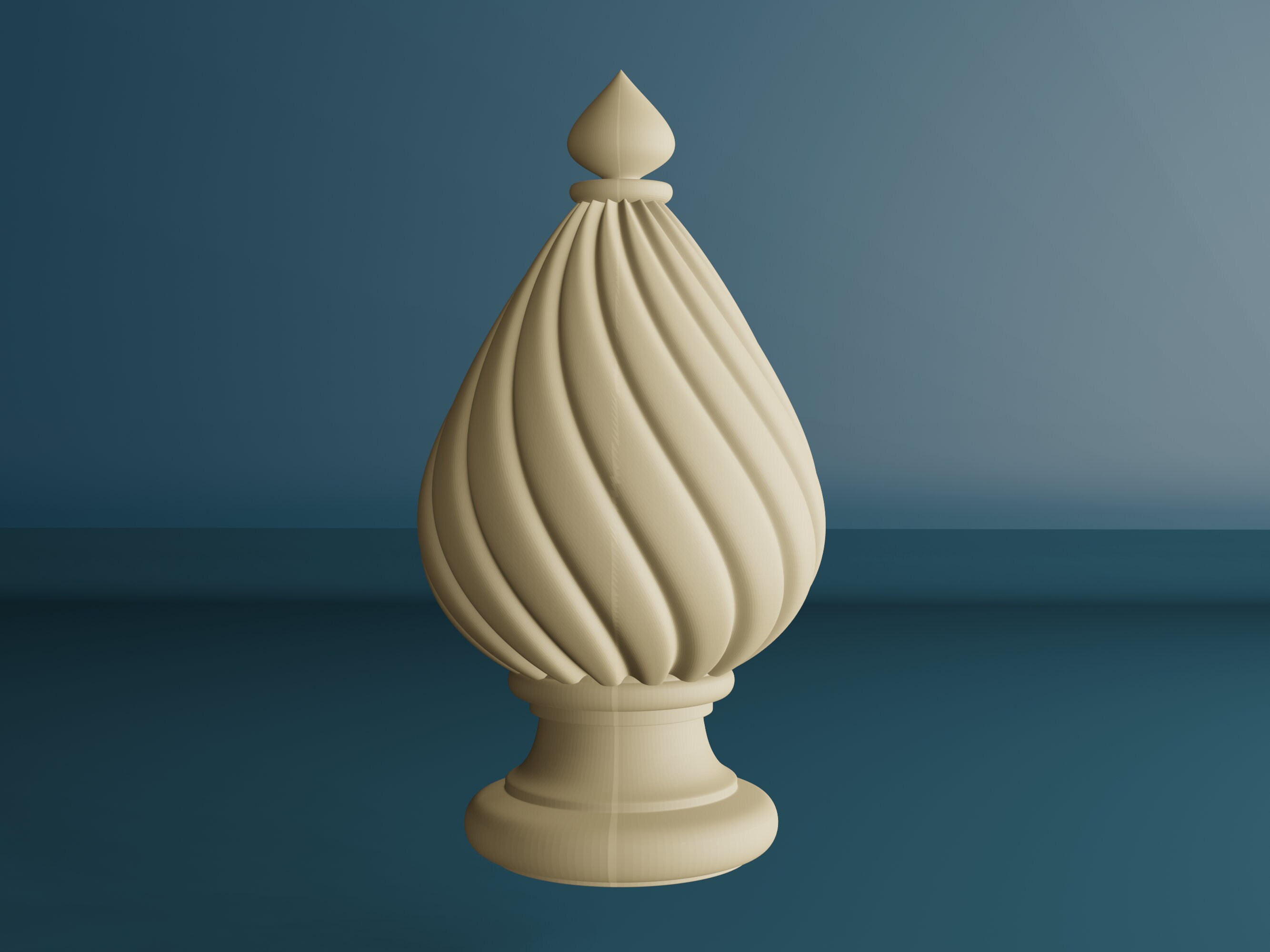 Wooden Newel Post Cap, Twisted Finial for Staircase Pillars, Wood ...