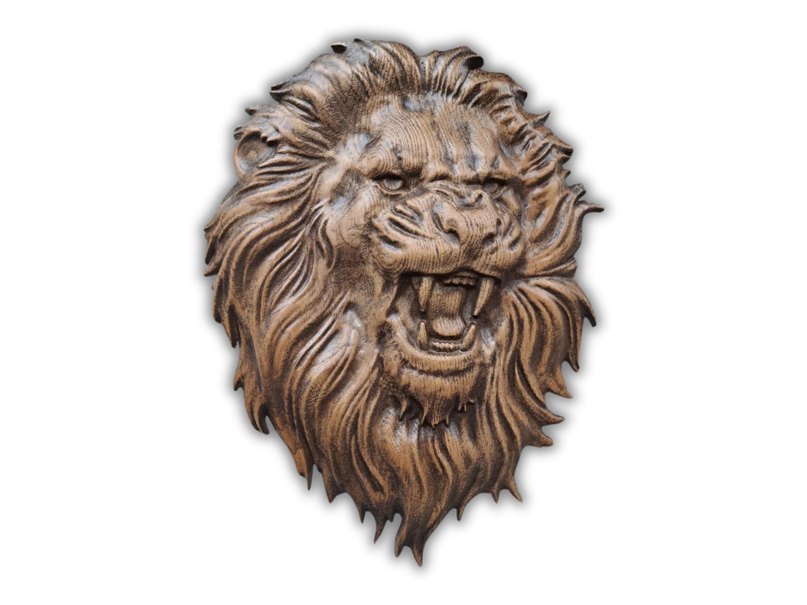 Wooden Lion Head Applique, Lion Head Carved Onlay, Carved Furniture ...