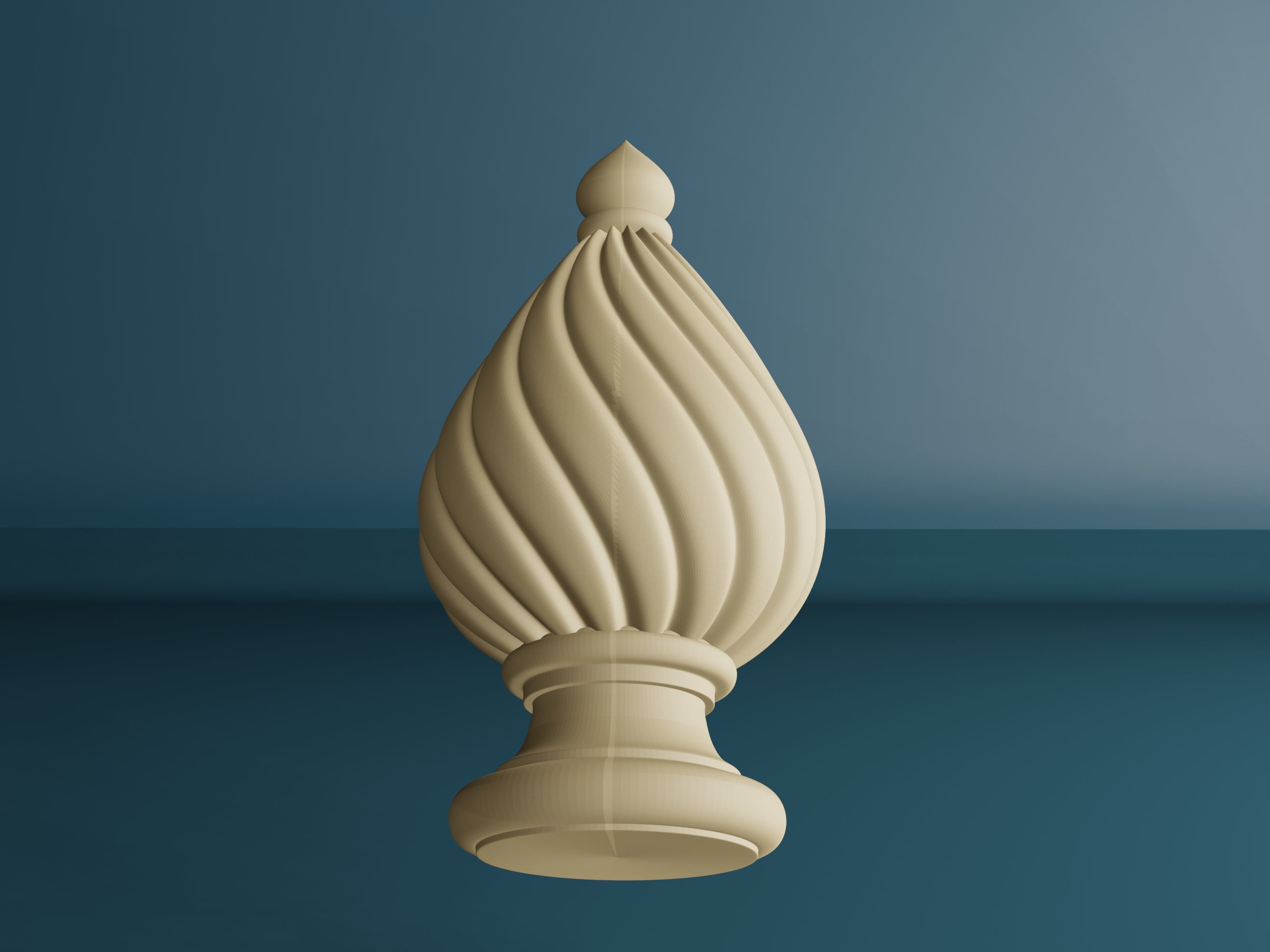 Wooden Newel Post Cap, Twisted Finial for Staircase Pillars, Wood ...