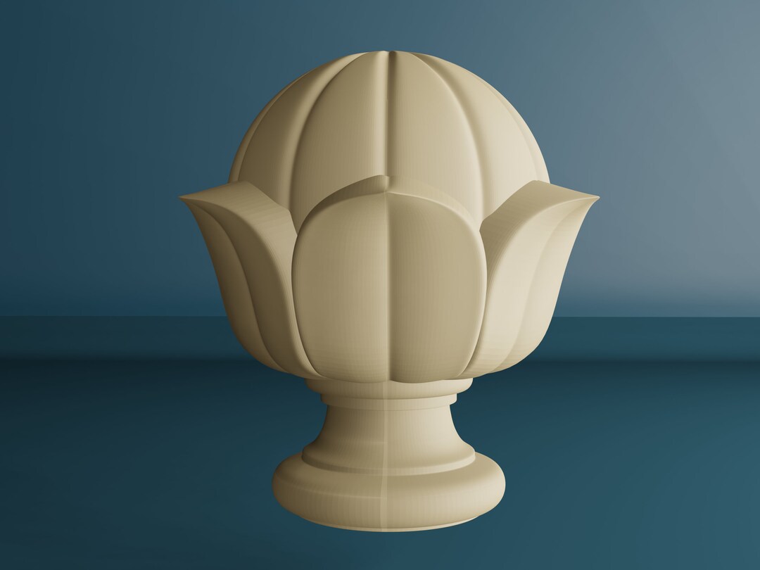 Wooden Newel Post Cap, Decorative Finial for Staircase Pillars, Wood ...