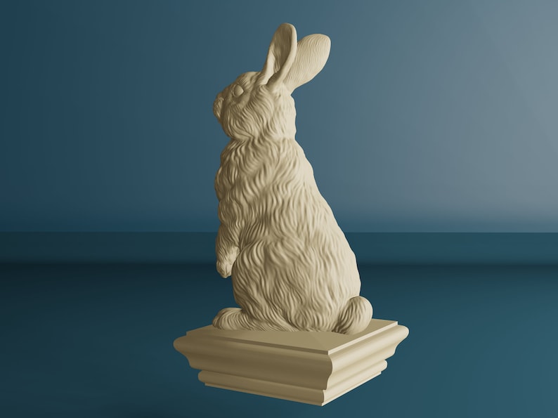 Rabbit Statue, Wooden Rabbit Newel Post Cap, Rabbit Finial for ...