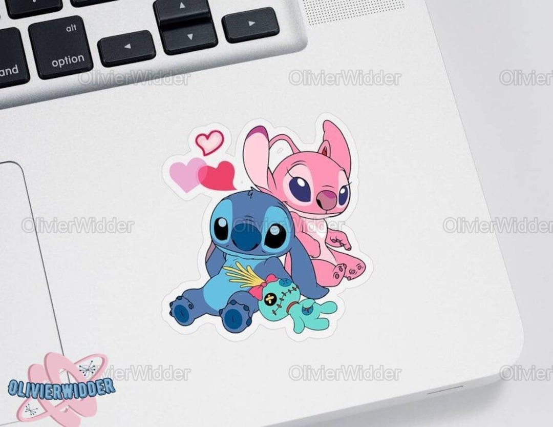 Cute Stitch and Angel Sticker, Stitch Car Decal, Disney Stitch Laptop ...