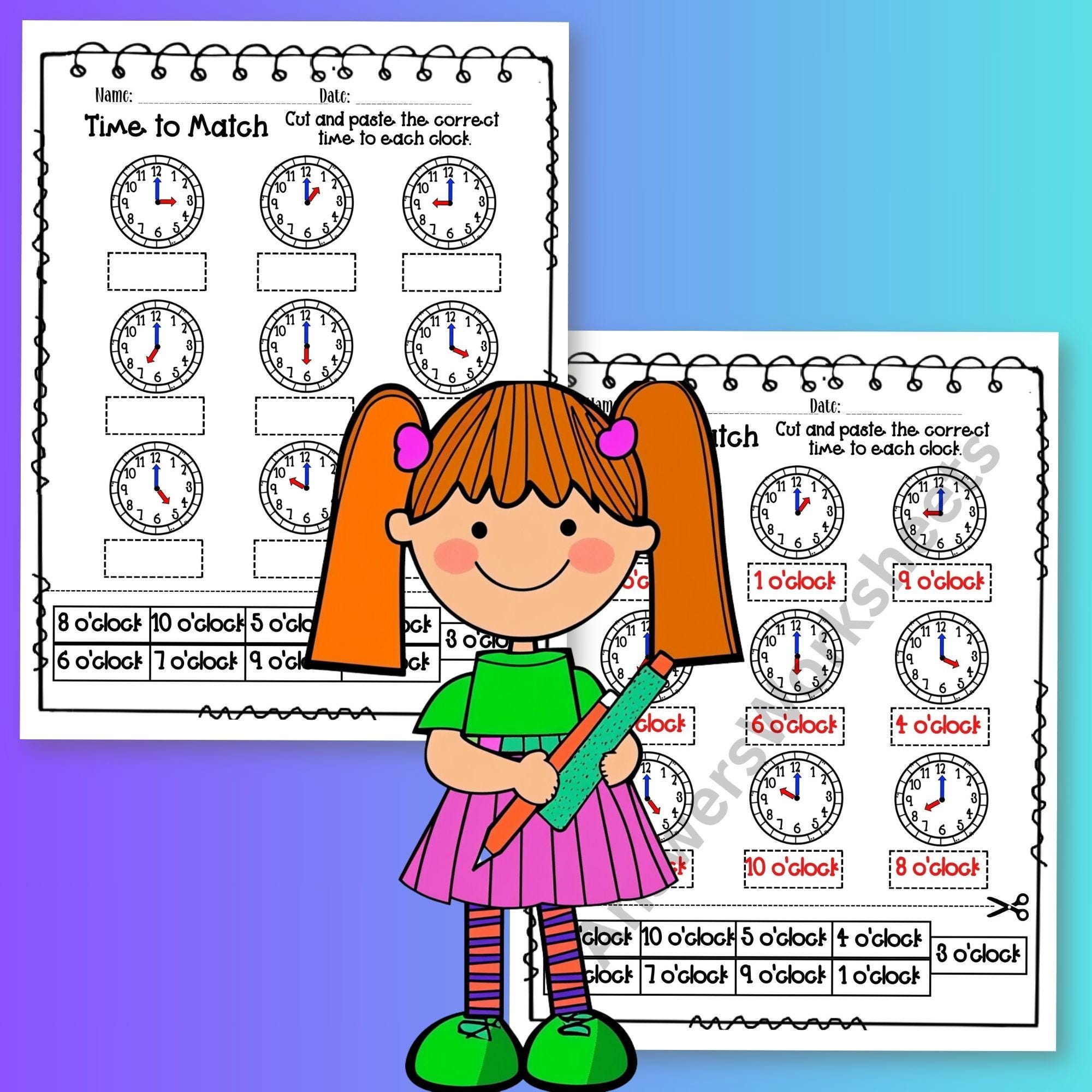 Telling Time Worksheets for Kids – Learn to Read Clocks, Practice Time ...