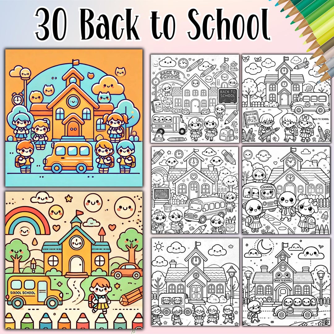 30 Back to School Coloring Book for Kids , Fun & Educational School ...