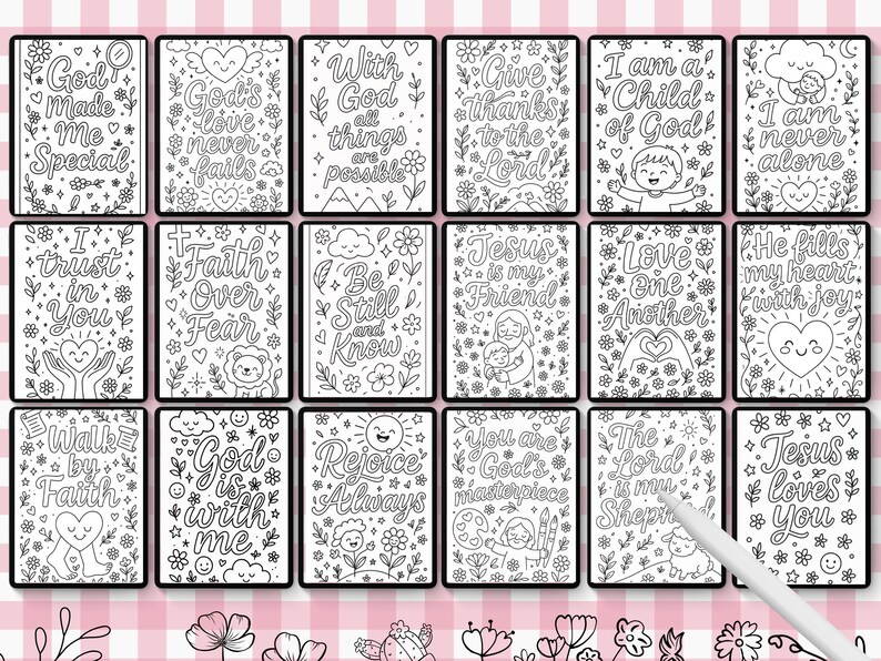 20 Bible Verse Affirmation Coloring Pages for Inspiration and ...