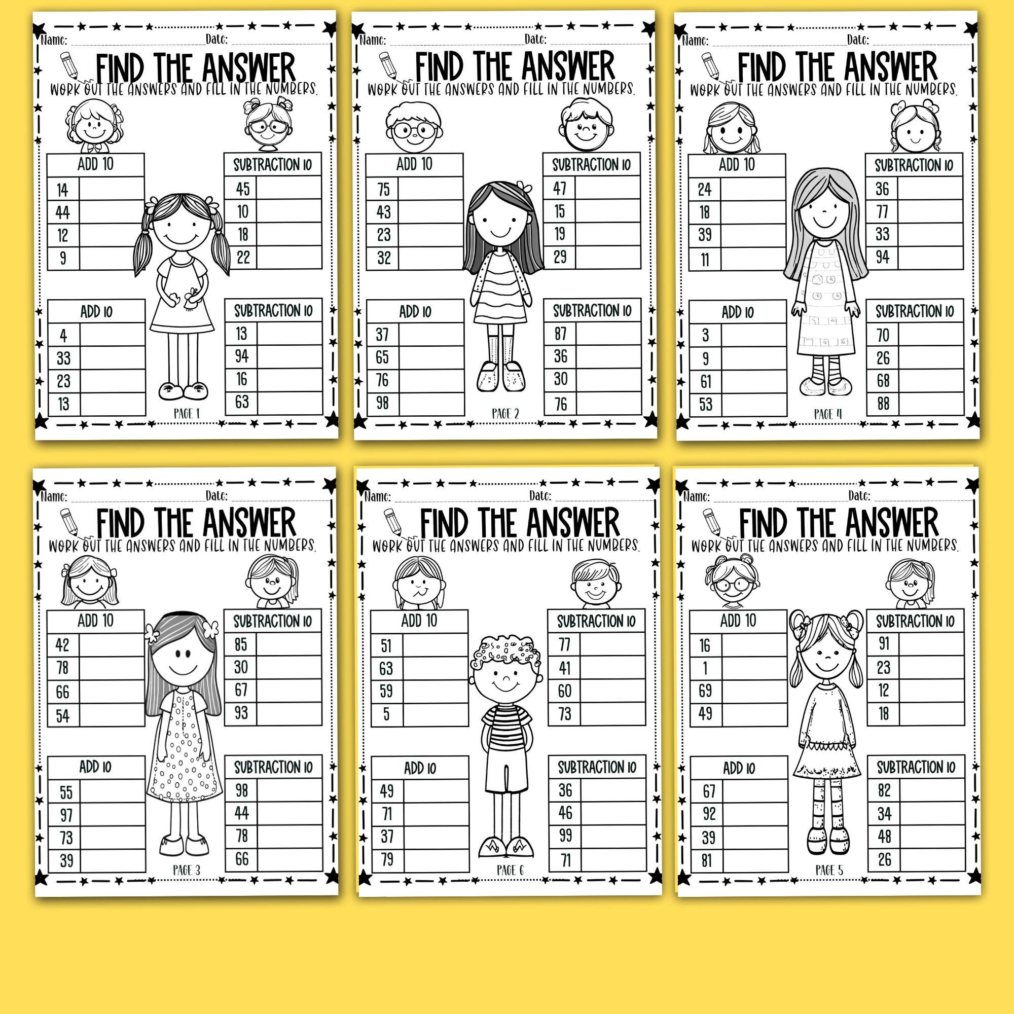 Addition & Subtraction Fill in the Numbers, Worksheets Math Adding and ...