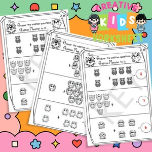 Addition Monsters Math Worksheets , Make Math Exciting for Little ...