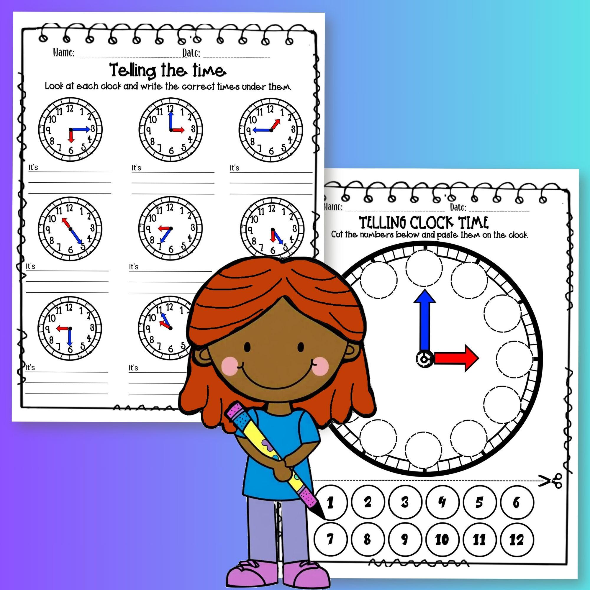 Telling Time Worksheets for Kids – Learn to Read Clocks, Practice Time ...