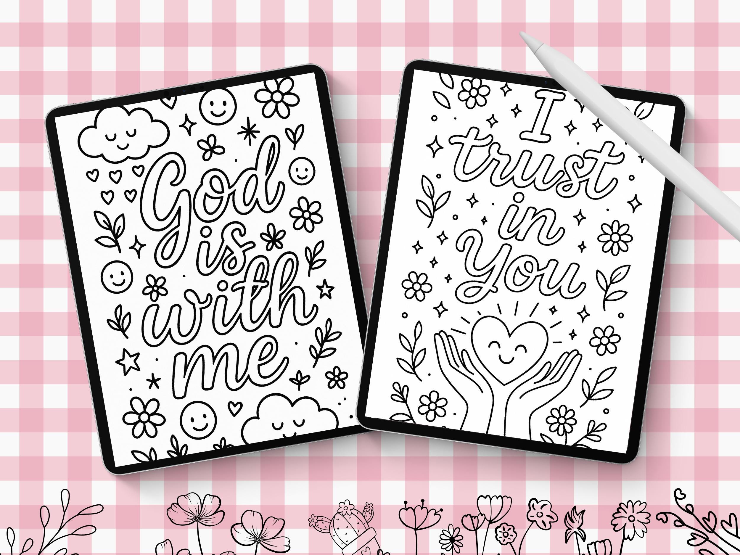 20 Bible Verse Affirmation Coloring Pages for Inspiration and ...