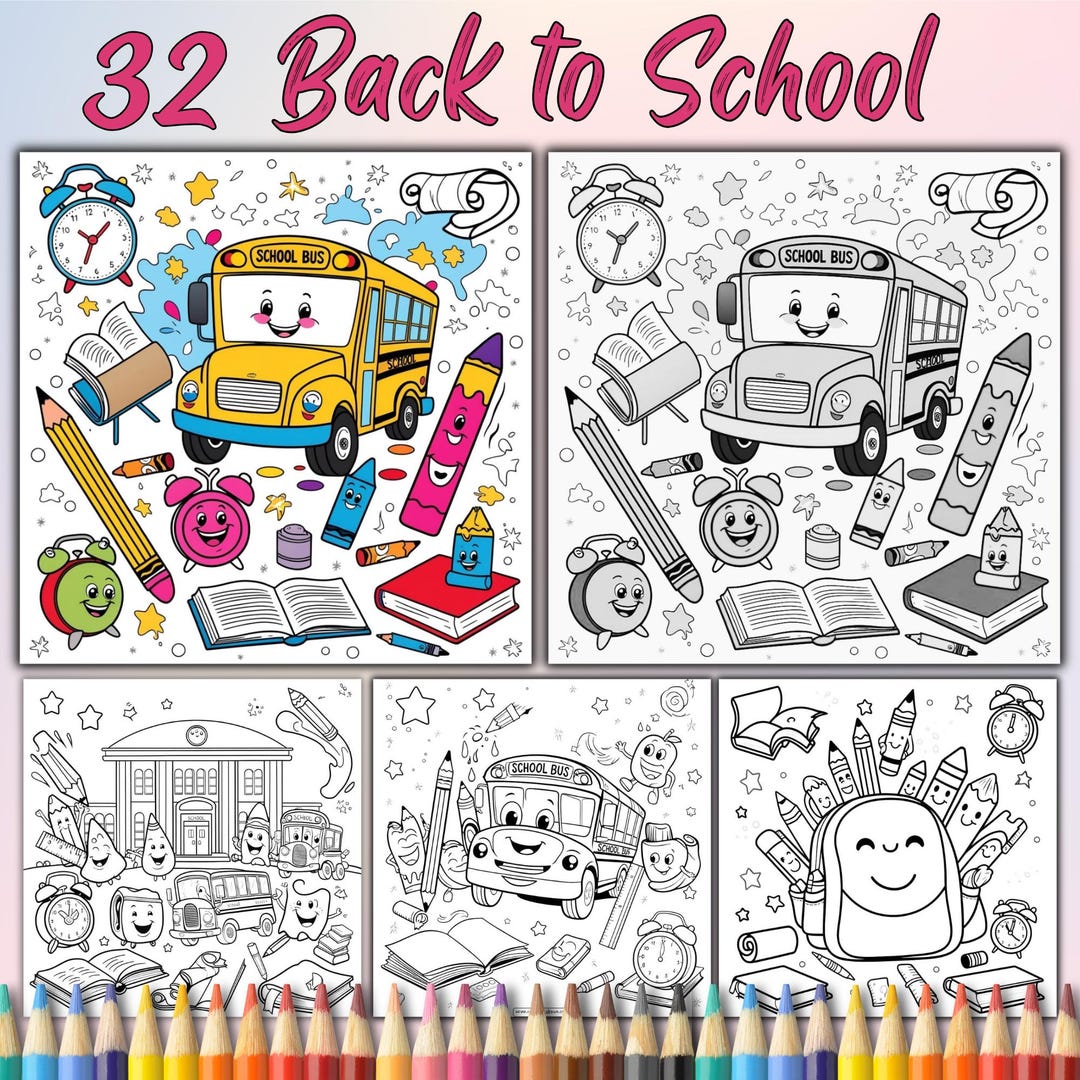 32 Kawaii Back to School Coloring Pages: Chibi Students (printable) - Etsy