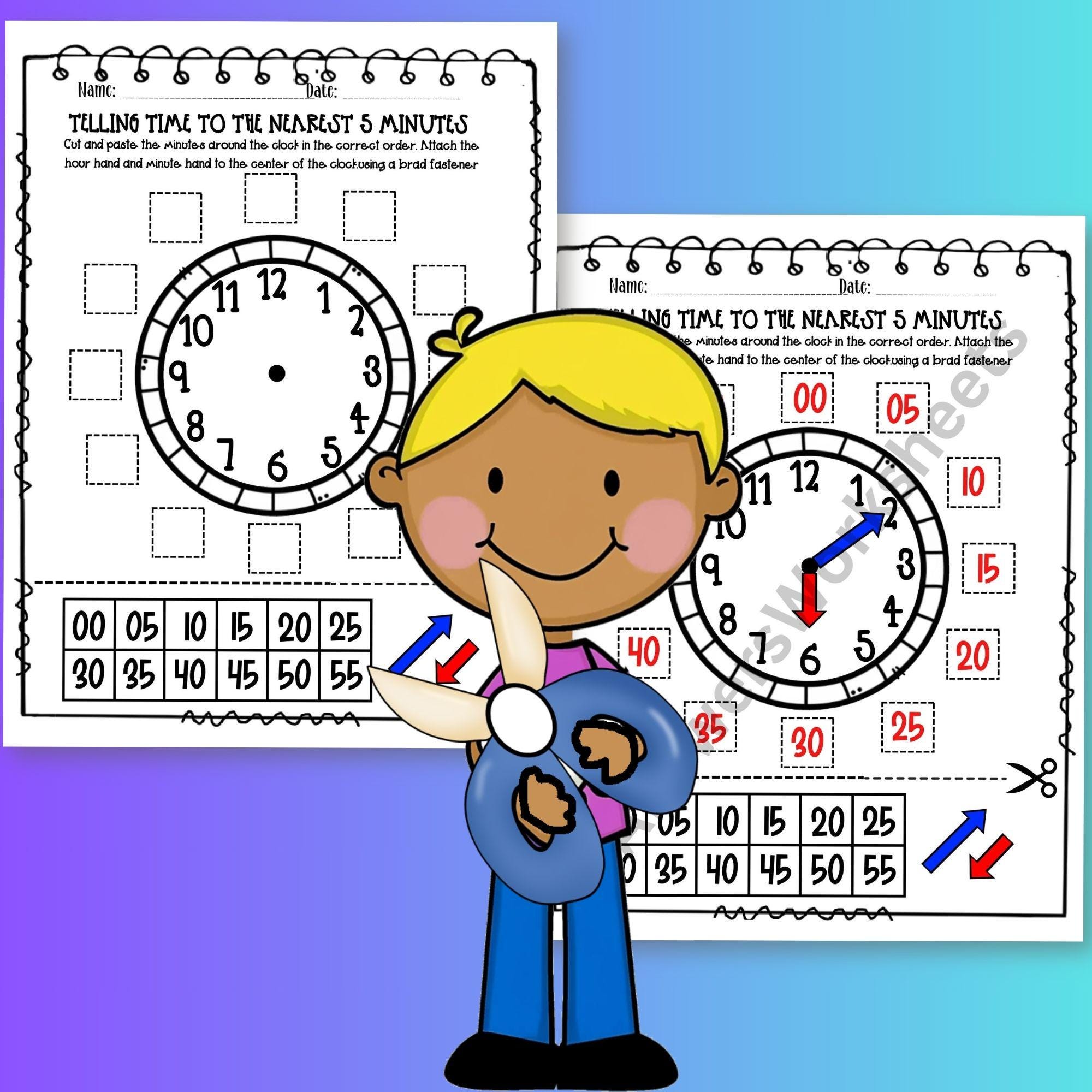 Telling Time Worksheets for Kids – Learn to Read Clocks, Practice Time ...