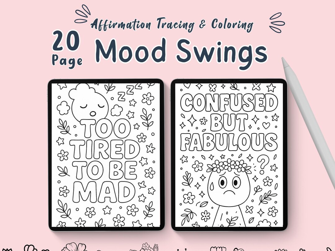 20 Mood Swings Tracker Coloring Page Printable for Mental Health ...