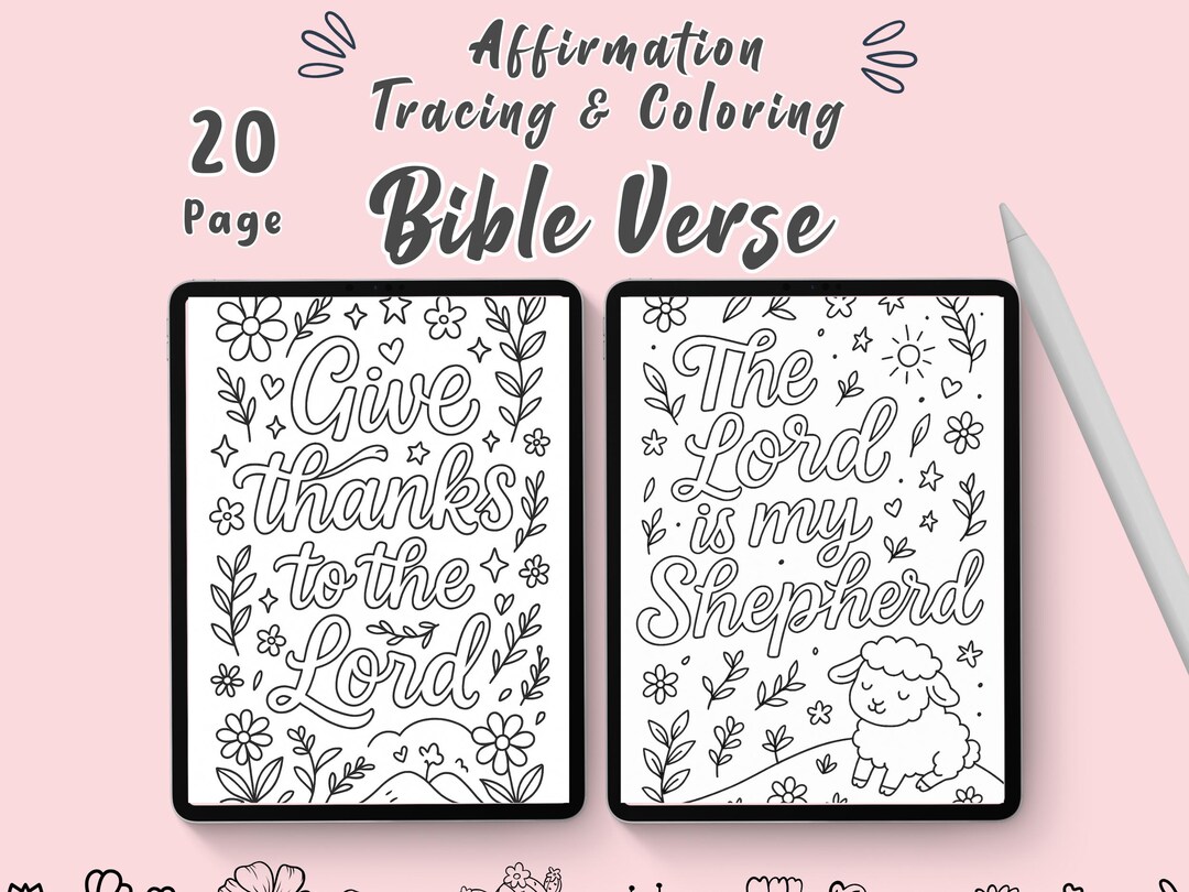 20 Bible Verse Affirmation Coloring Pages for Inspiration and ...