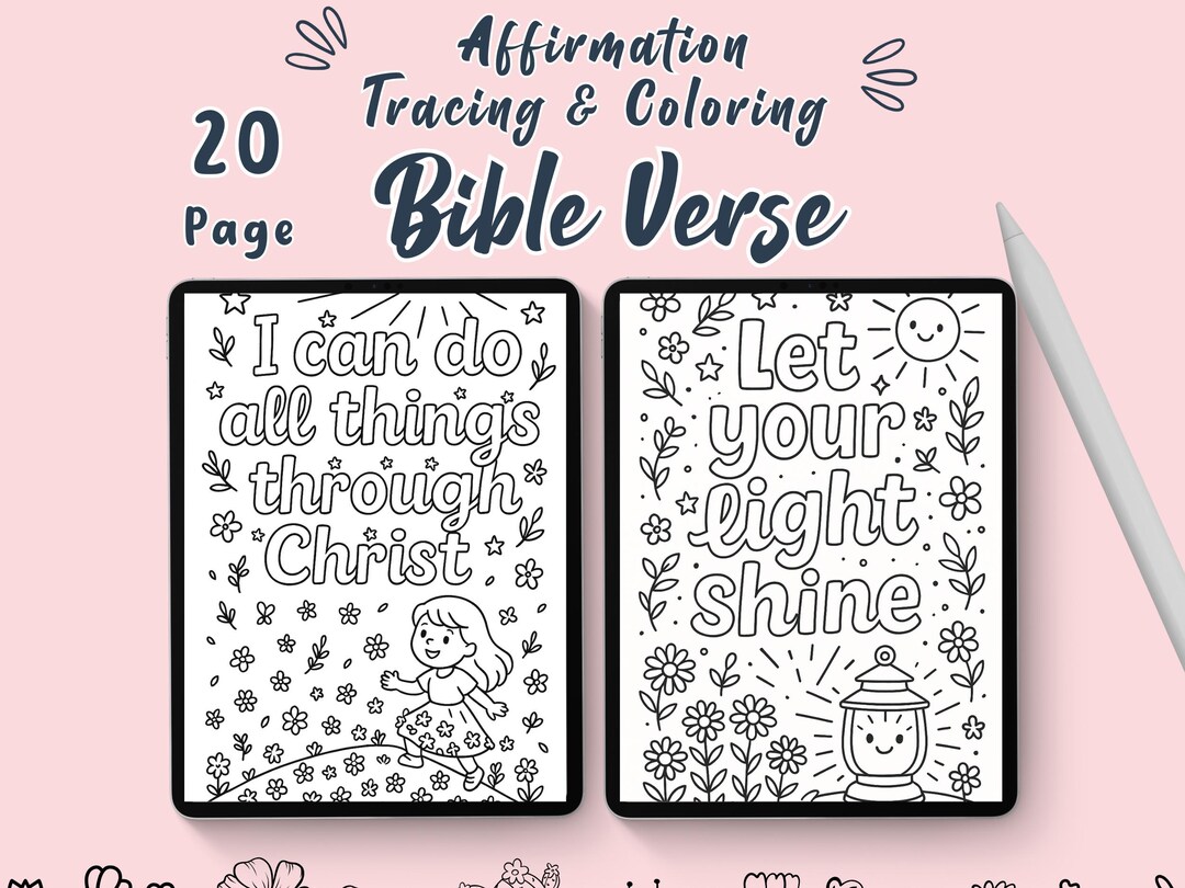 20 Bible Verse Coloring Tracker Printable for Kids and Adults ...