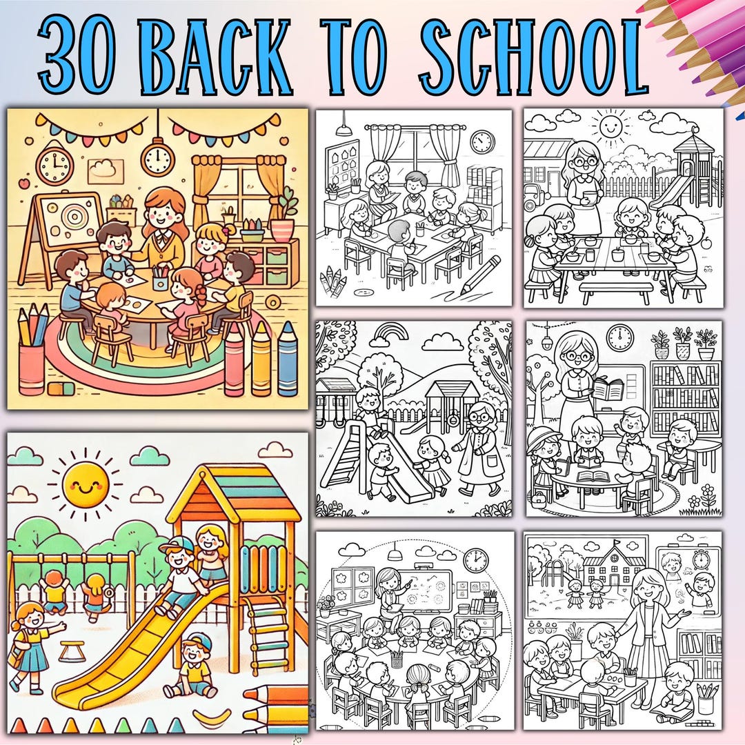 30 Back to School Coloring Book for Kids – Fun Educational School ...