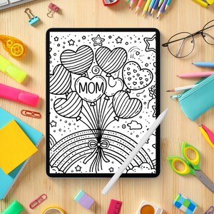 40 Kawaii Mother's Day Coloring Pages, Cute Mom and Baby Animals ...