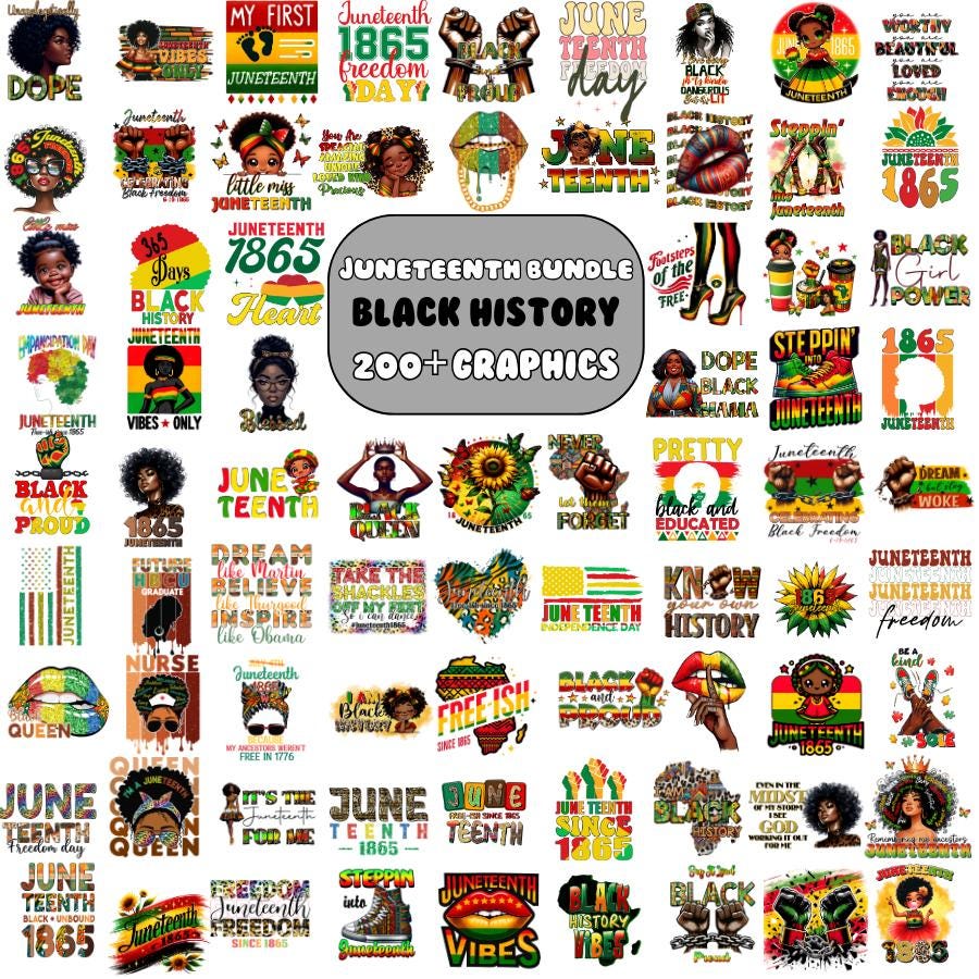 Juneteenth Png Bundle, Black History, Independence Day, Free-ish Shirt ...