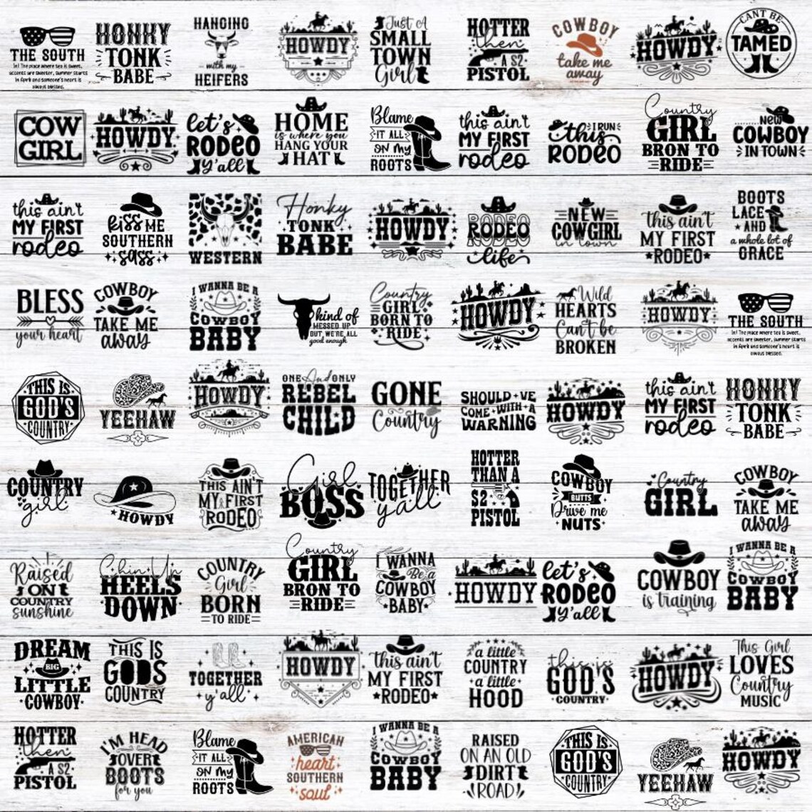 Western Png Quotes, Howdy Graphics, Cowboy Bundle, Cowgirl Png, Country ...