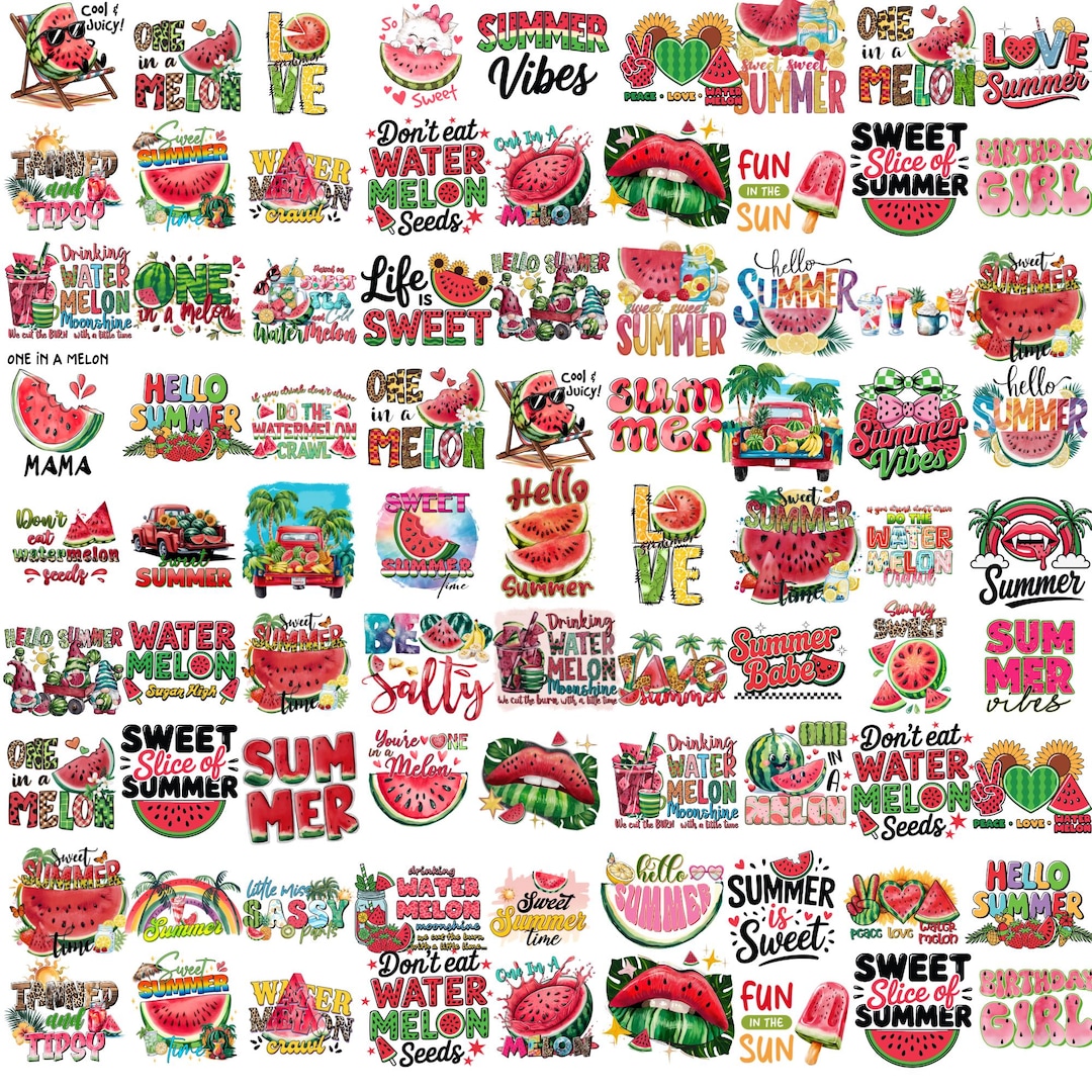 Watermelon Clipart Bundle Sublimation, Summer Fruit, Watermelon Design ...