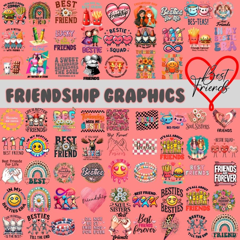 Friendship Png Bundle, Bet Friends Designs, Bestie Quotes, Friendship ...
