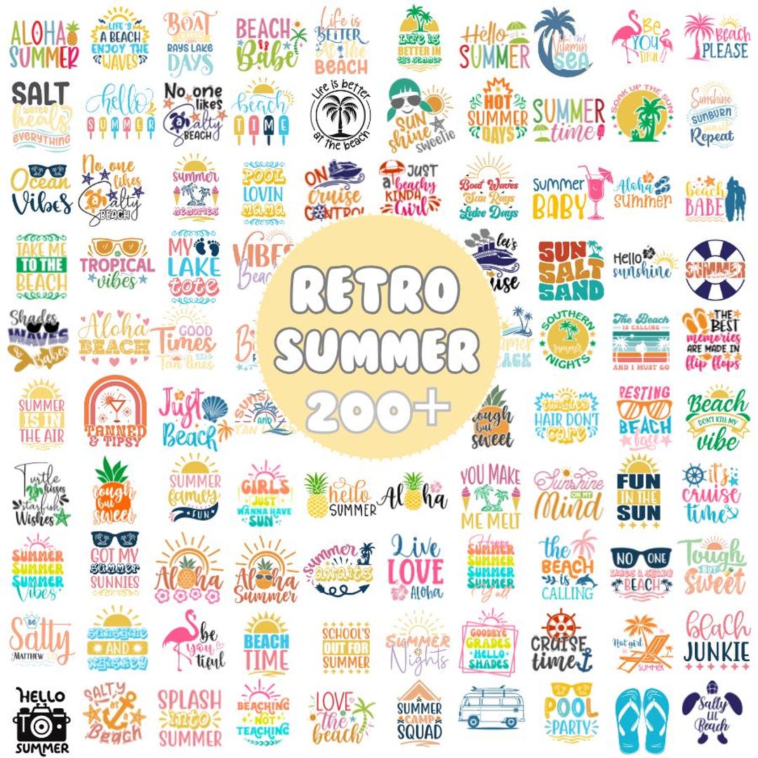 Retro Summer Quotes, Summer Png, Beach Cliparts, Sun and Salt, Summer ...